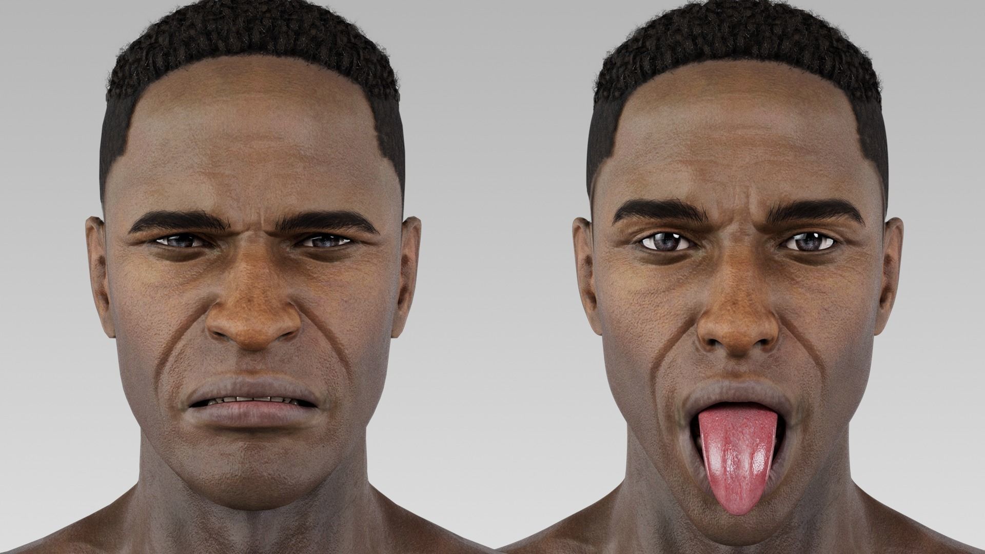 3D model Black Man Realistic Character Low-poly 3D model VR / AR / low ...