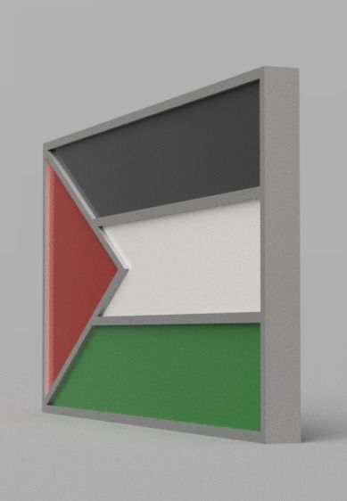 Palestine 3d flag free 3D model | CGTrader