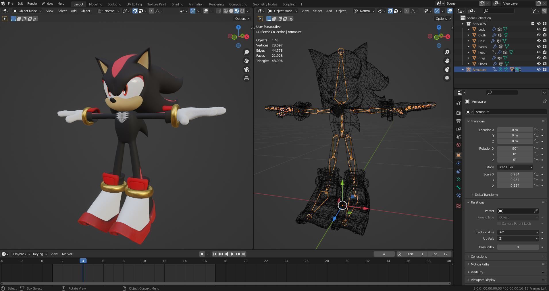3D model Shadow the Hedgehog VR / AR / low-poly | CGTrader