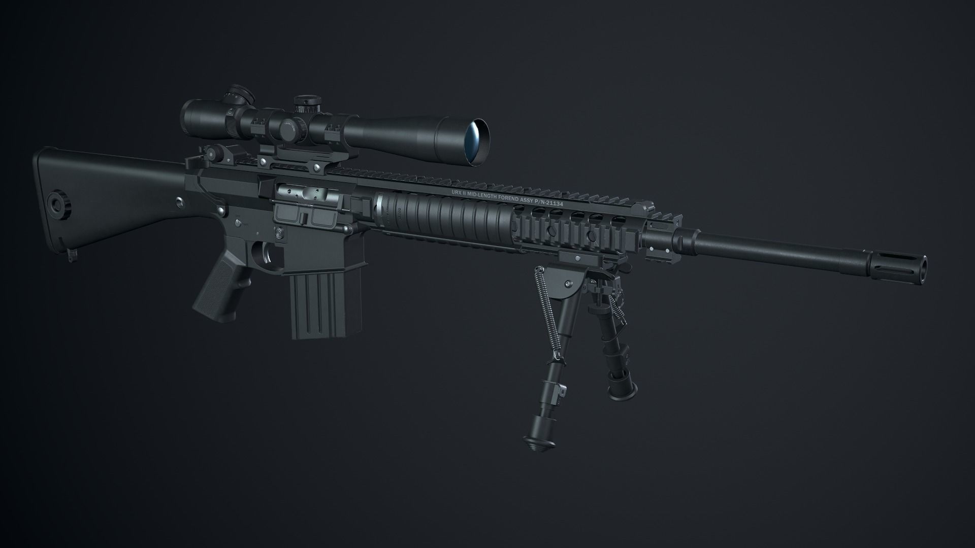 3D model AR-10 Custom-02 M110 edition VR / AR / low-poly | CGTrader