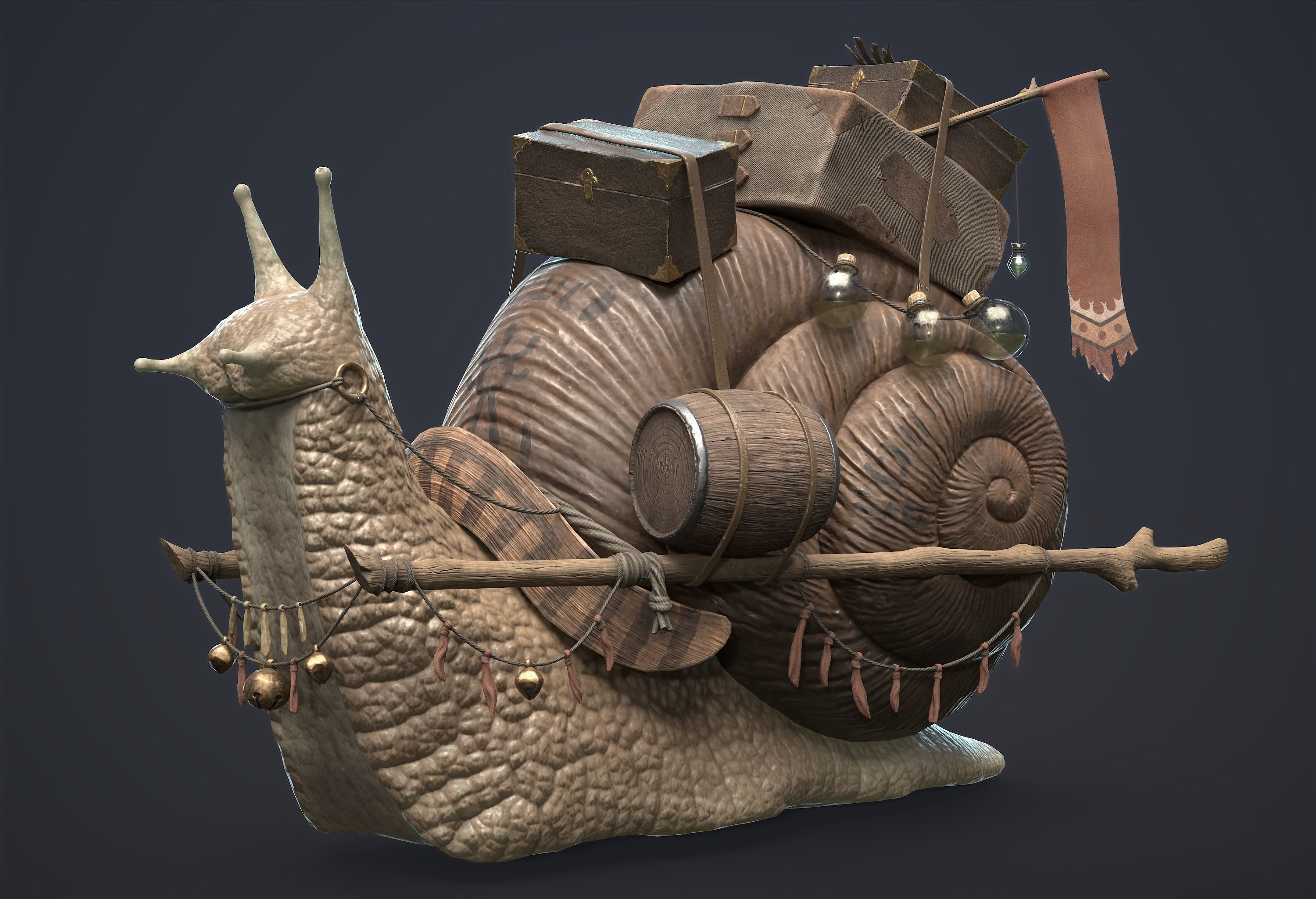3D model Snail Traveler VR / AR / low-poly | CGTrader