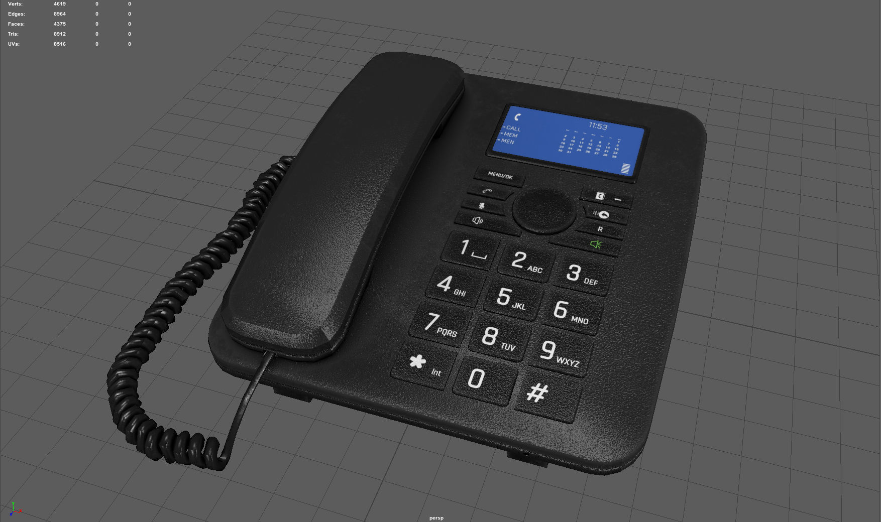 3D model Landline phone with cable VR / AR / low-poly | CGTrader