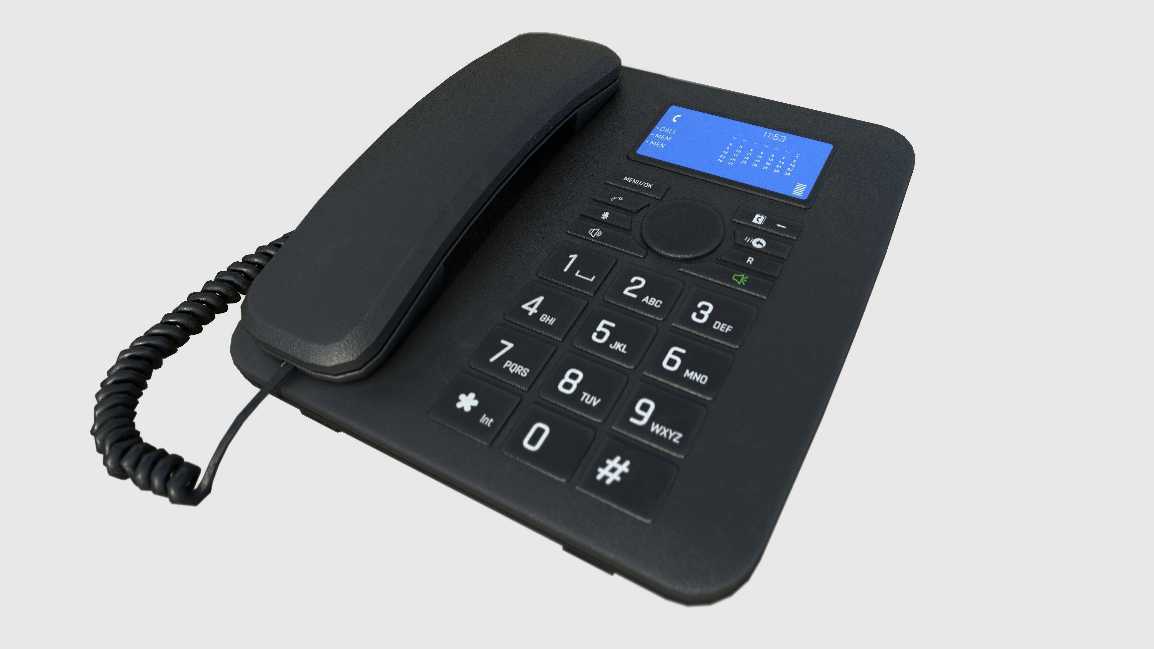 3D model Landline phone with cable VR / AR / low-poly | CGTrader