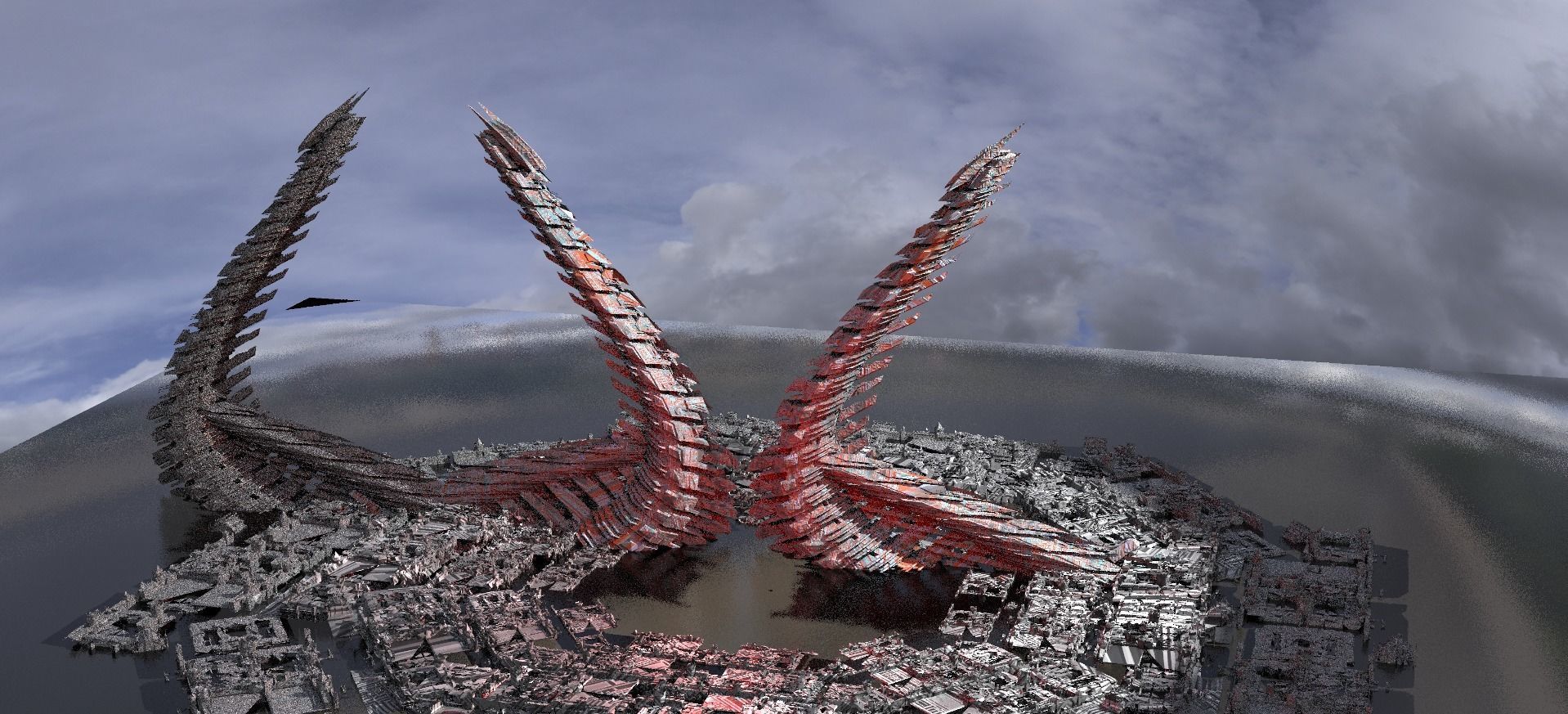 Sci fi Towers made of bone 3D model | CGTrader