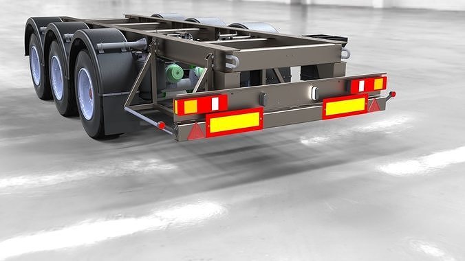 Three-axle single-pitched cart SAT-142 3D model | CGTrader