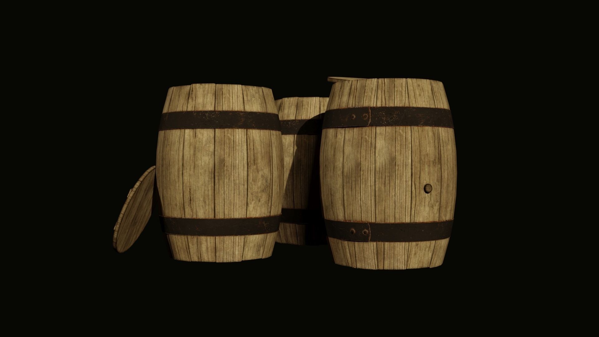 3D model Old Medieval Barrel VR / AR / low-poly | CGTrader