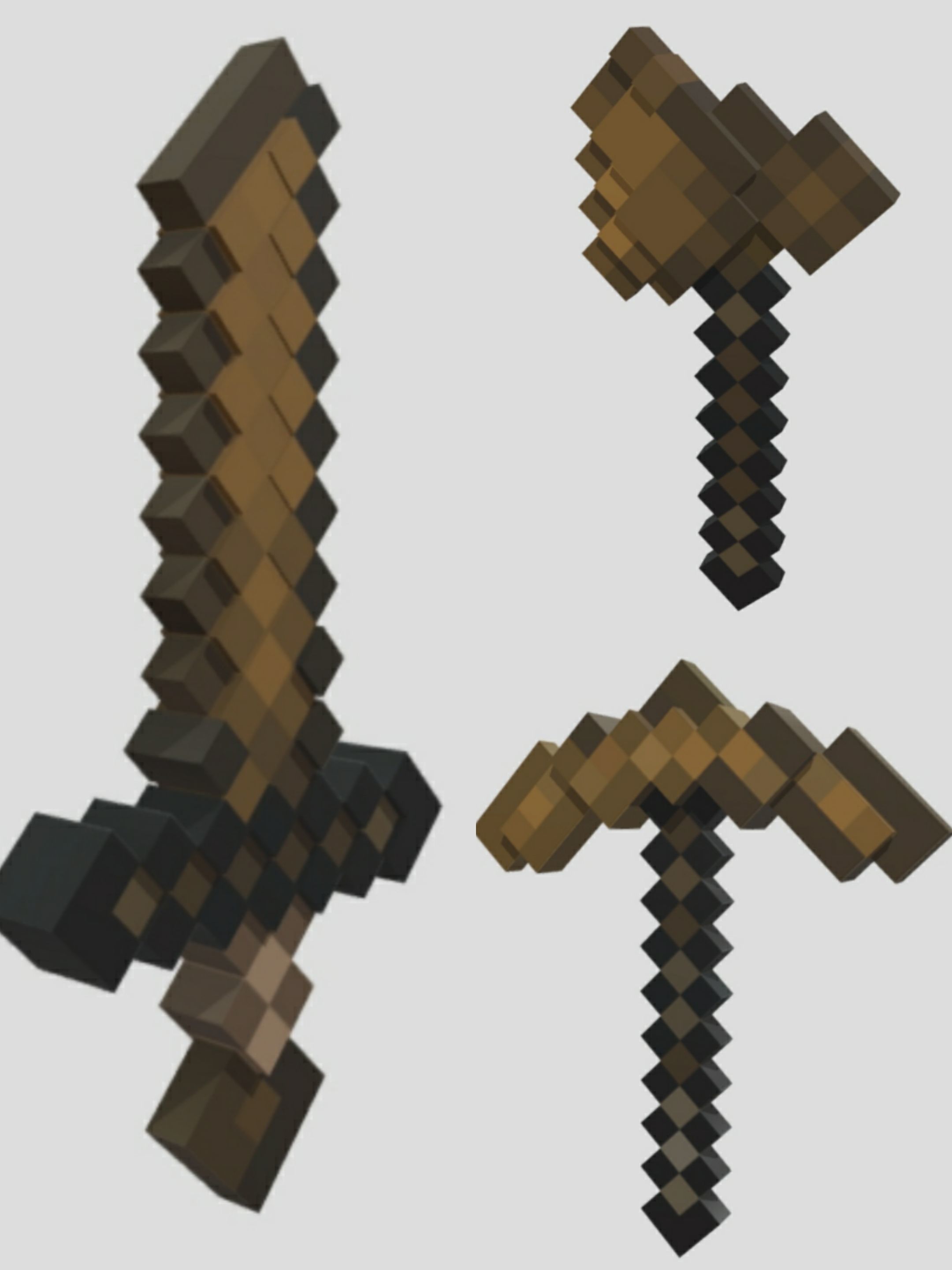 Axe-Sword-Pickaxe minecraft swords and axes free VR / AR / low-poly 3D ...