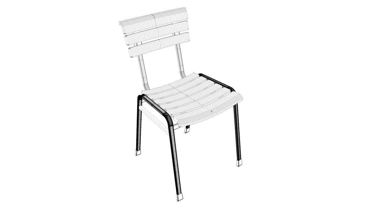Metal plastic chair spokes 3D model | CGTrader