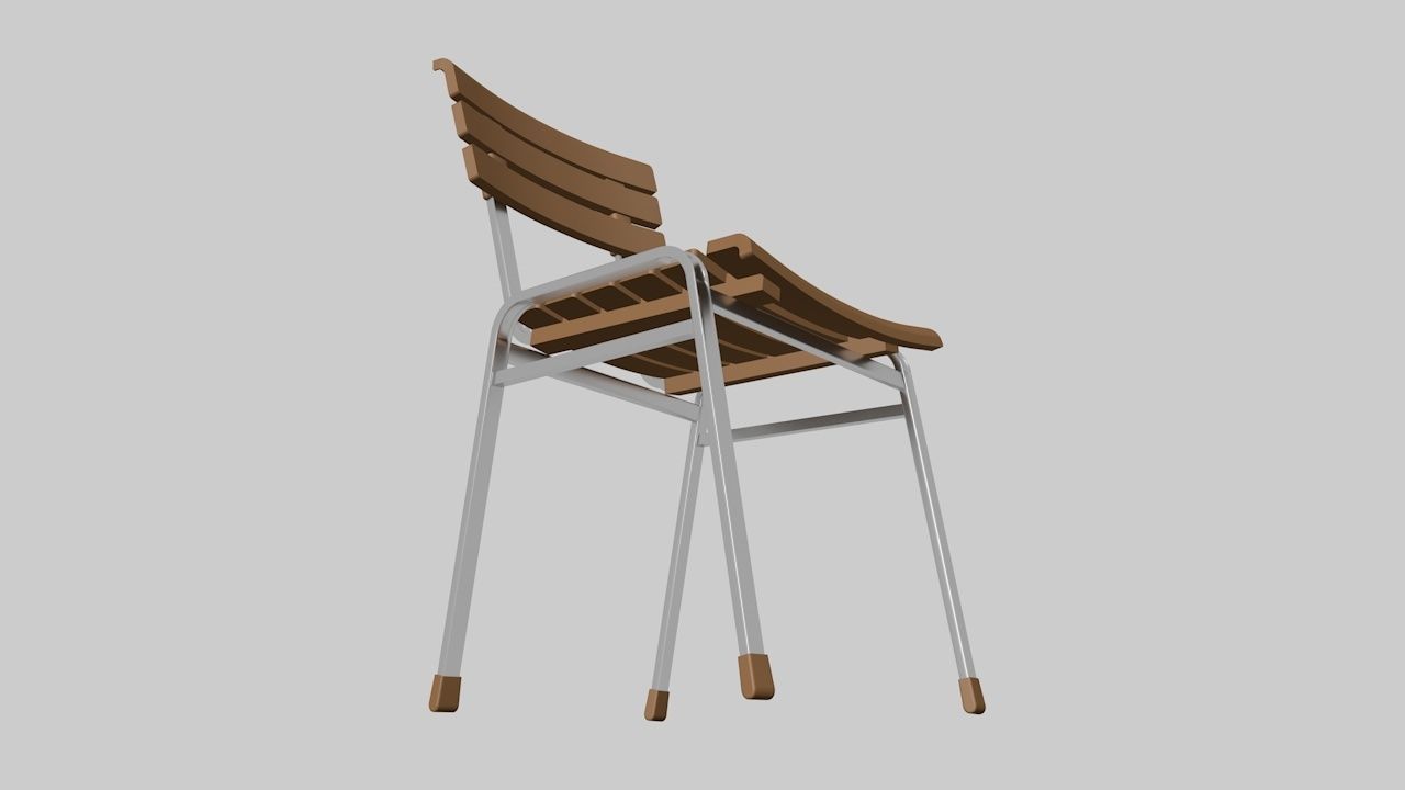 Metal plastic chair spokes 3D model | CGTrader