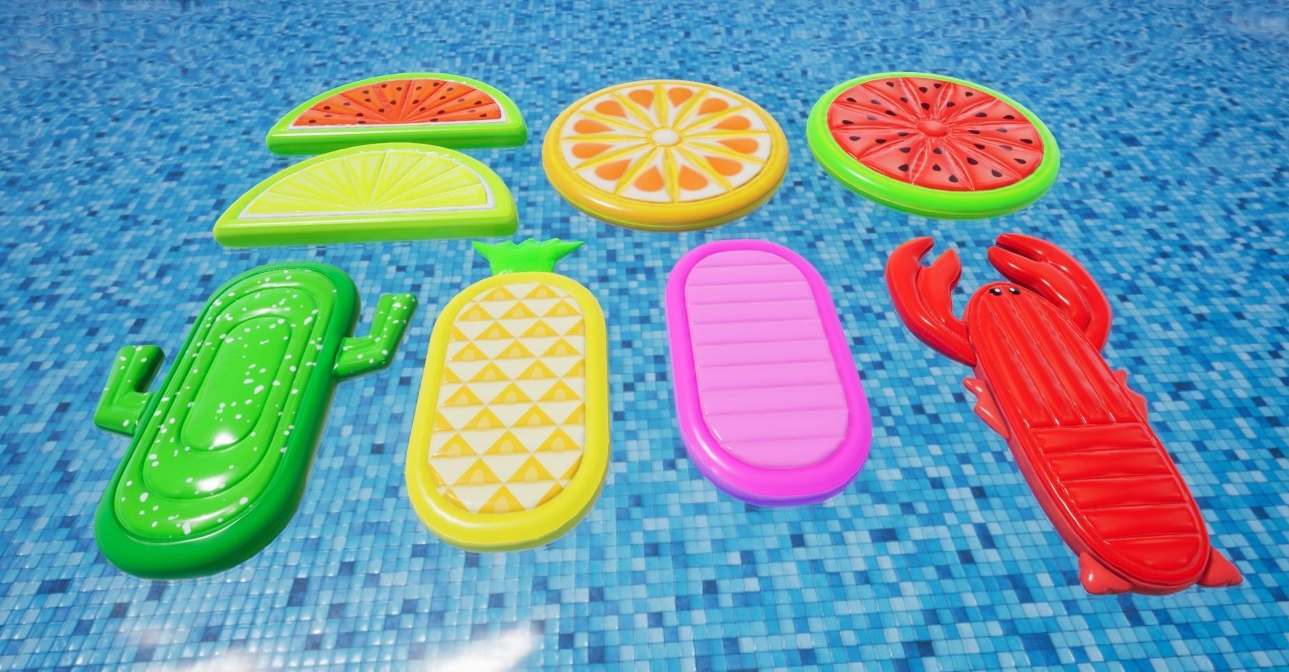 3D model Pool Inflatable floats VR / AR / low-poly | CGTrader