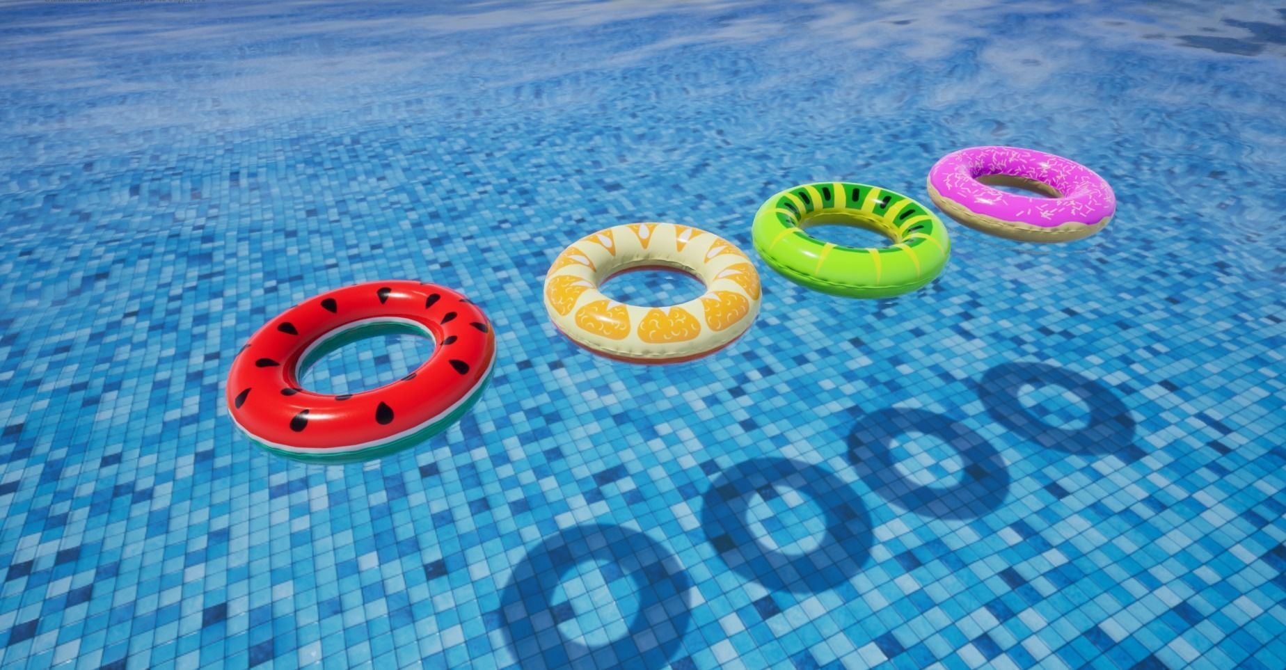 3D model Pool Inflatable floats VR / AR / low-poly | CGTrader