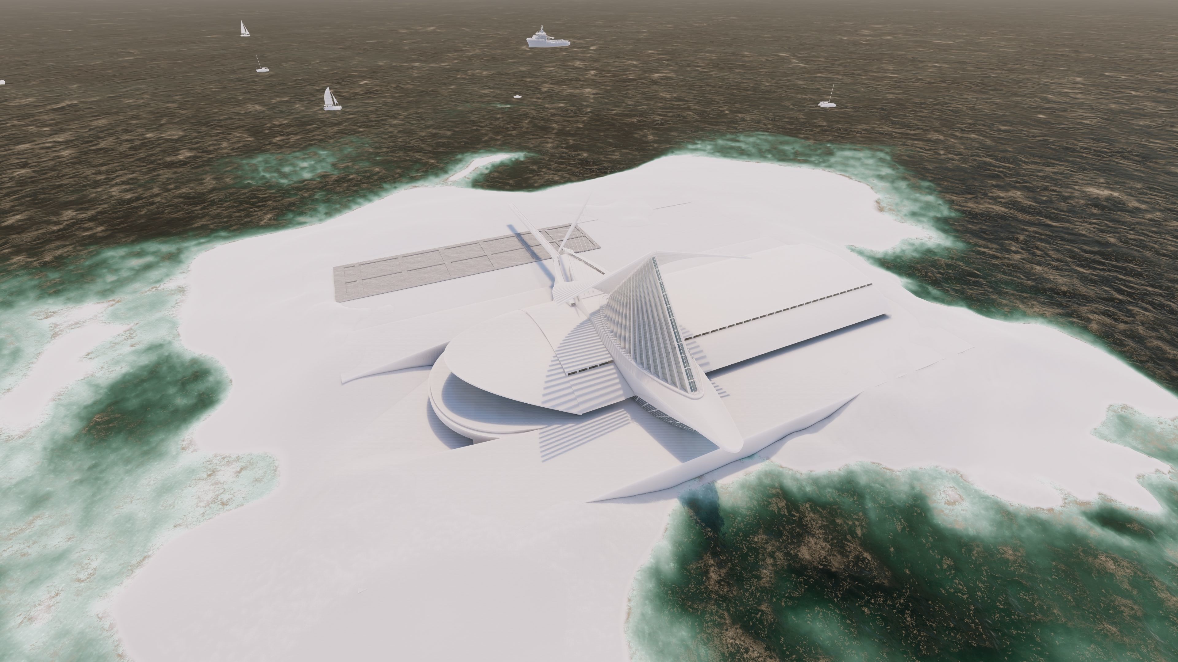 Milwaukee Art Museum model Revit 2021 and render by Lumion 11 3D model ...