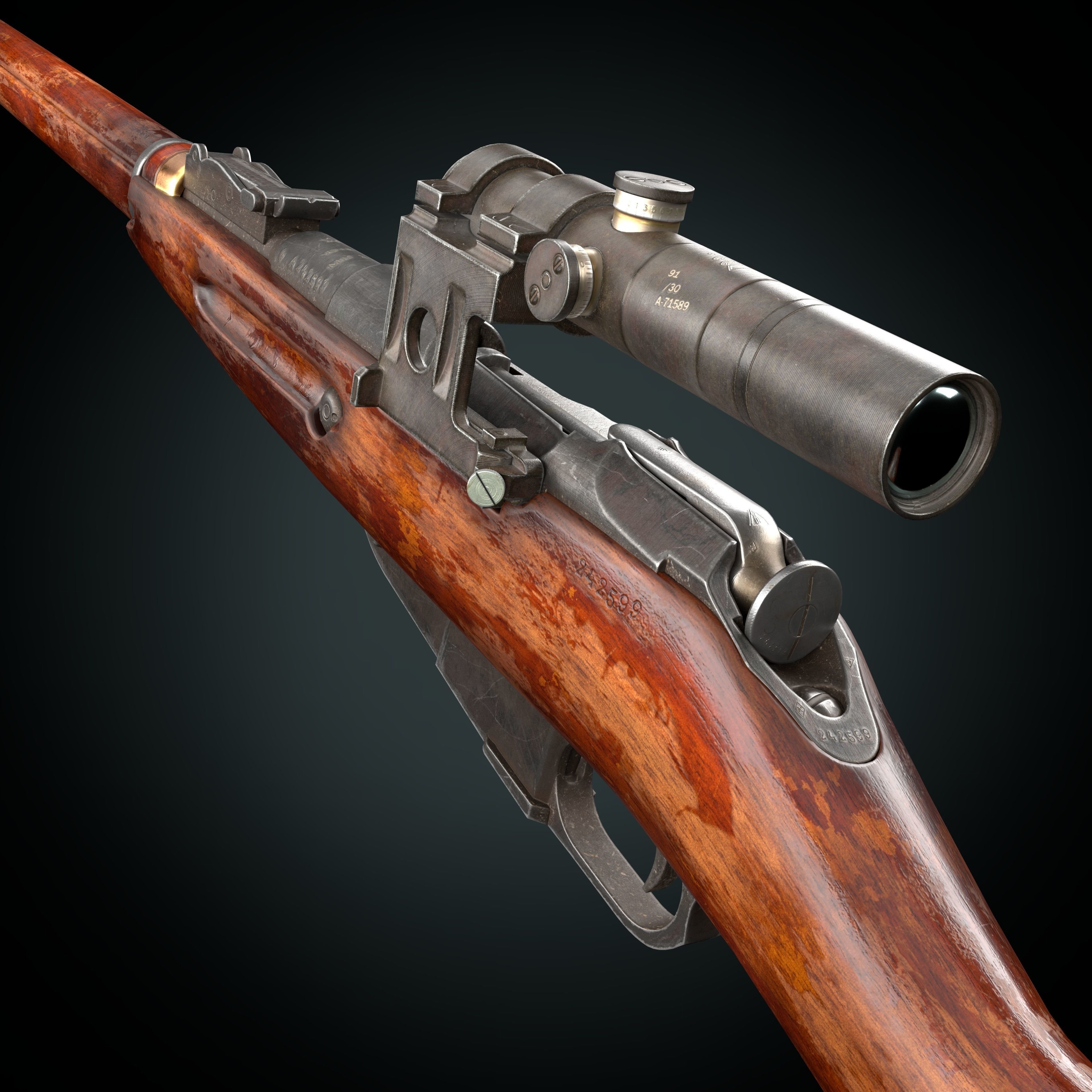 3D model Mosin Nagant Sniper Rifle VR / AR / low-poly | CGTrader