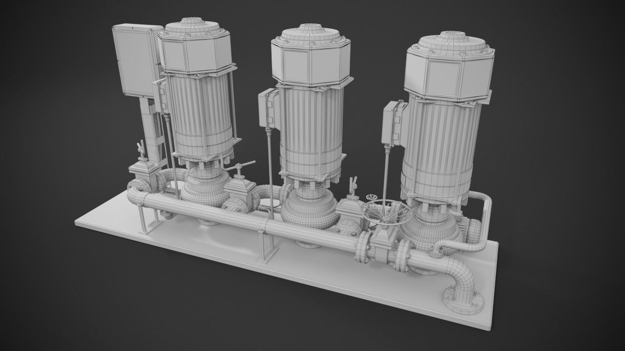 Industrial pump station 3D model | CGTrader