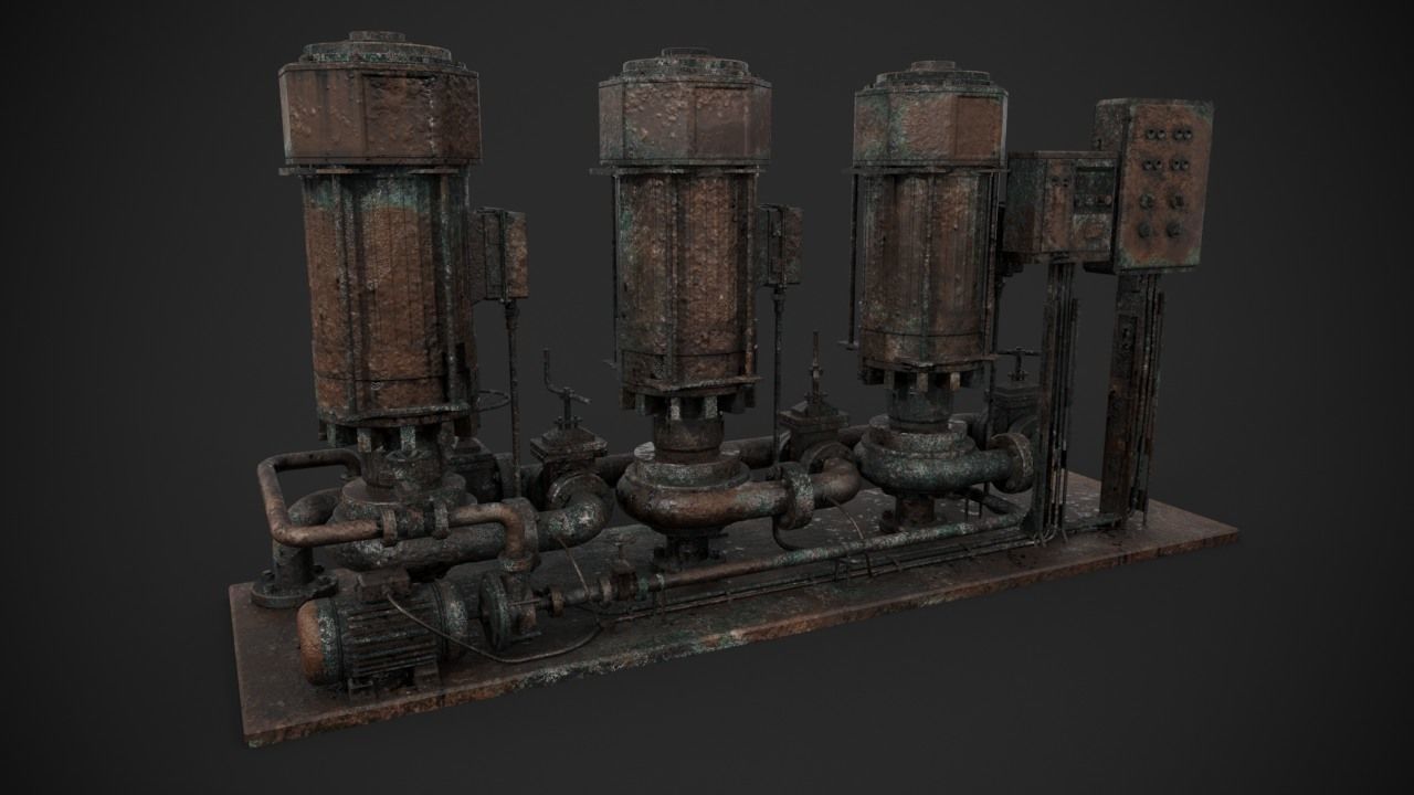 Industrial pump station 3D model | CGTrader