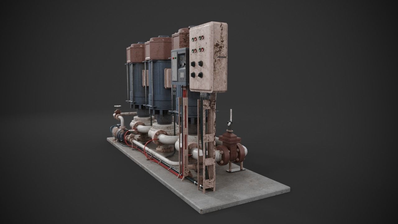 Industrial pump station 3D model | CGTrader