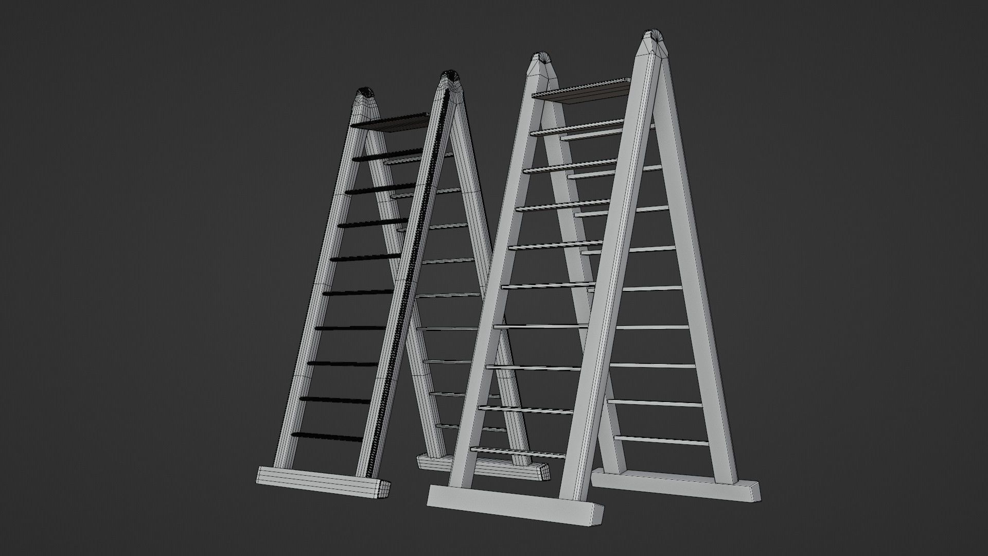 3D model Metal Ladder - Low and High poly VR / AR / low-poly | CGTrader