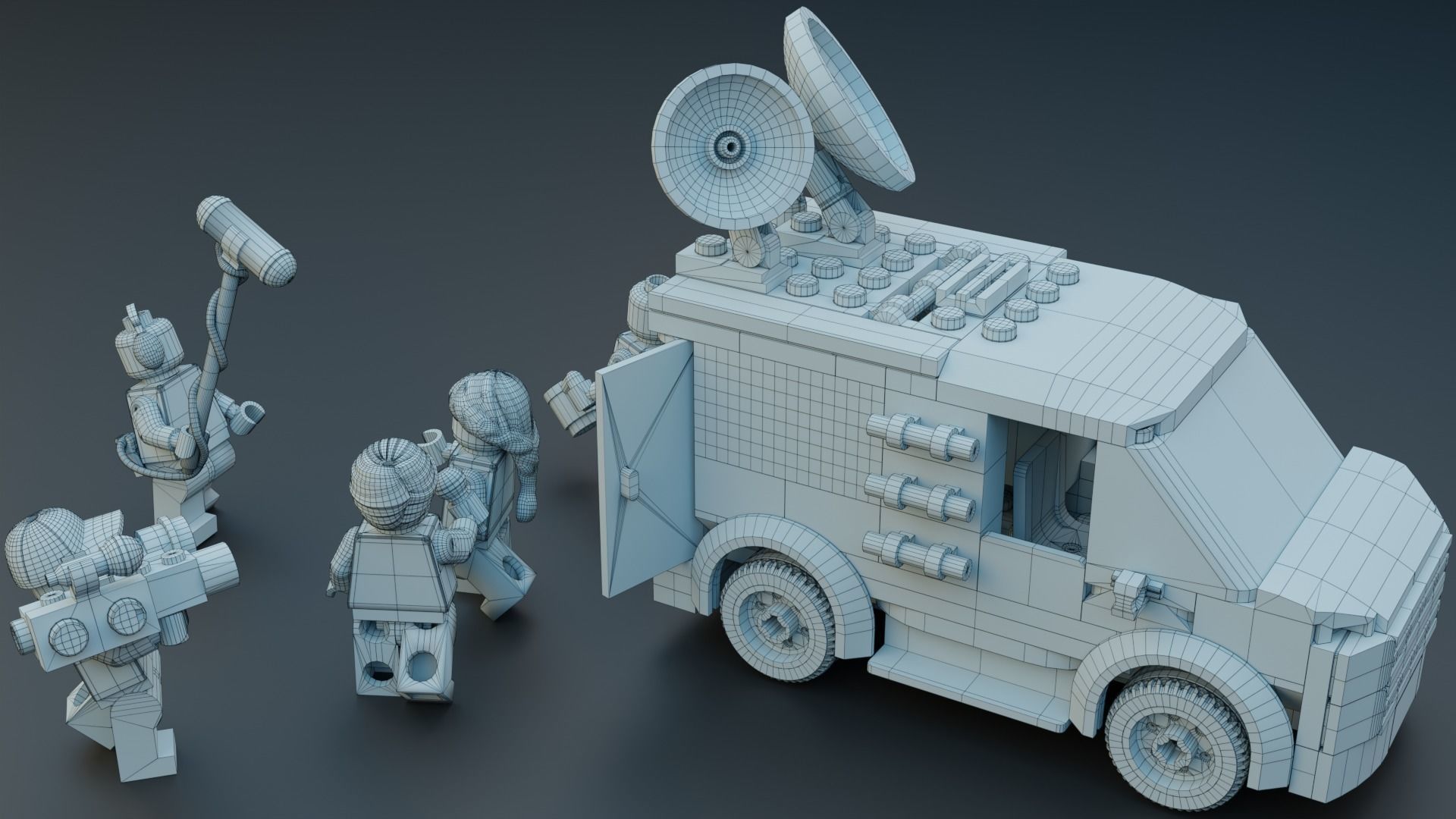 Lego crew reporters 3D model rigged | CGTrader