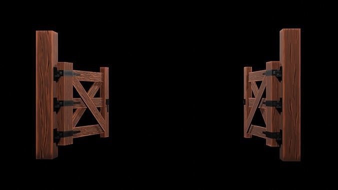 3D model Wooden Gate VR / AR / low-poly | CGTrader