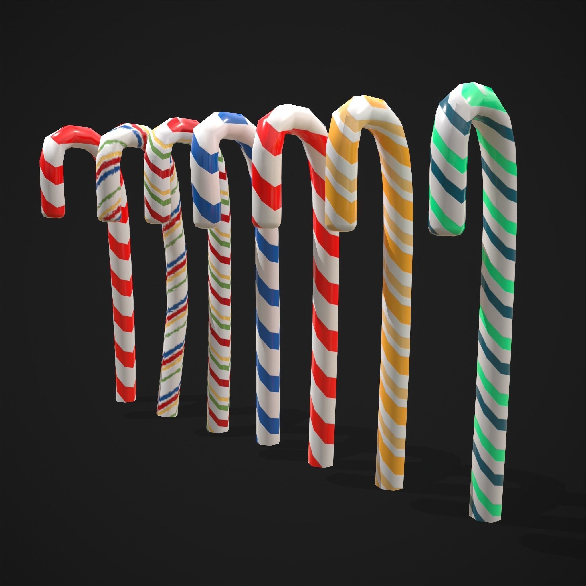 3D model Vintage Candy Canes VR / AR / low-poly | CGTrader