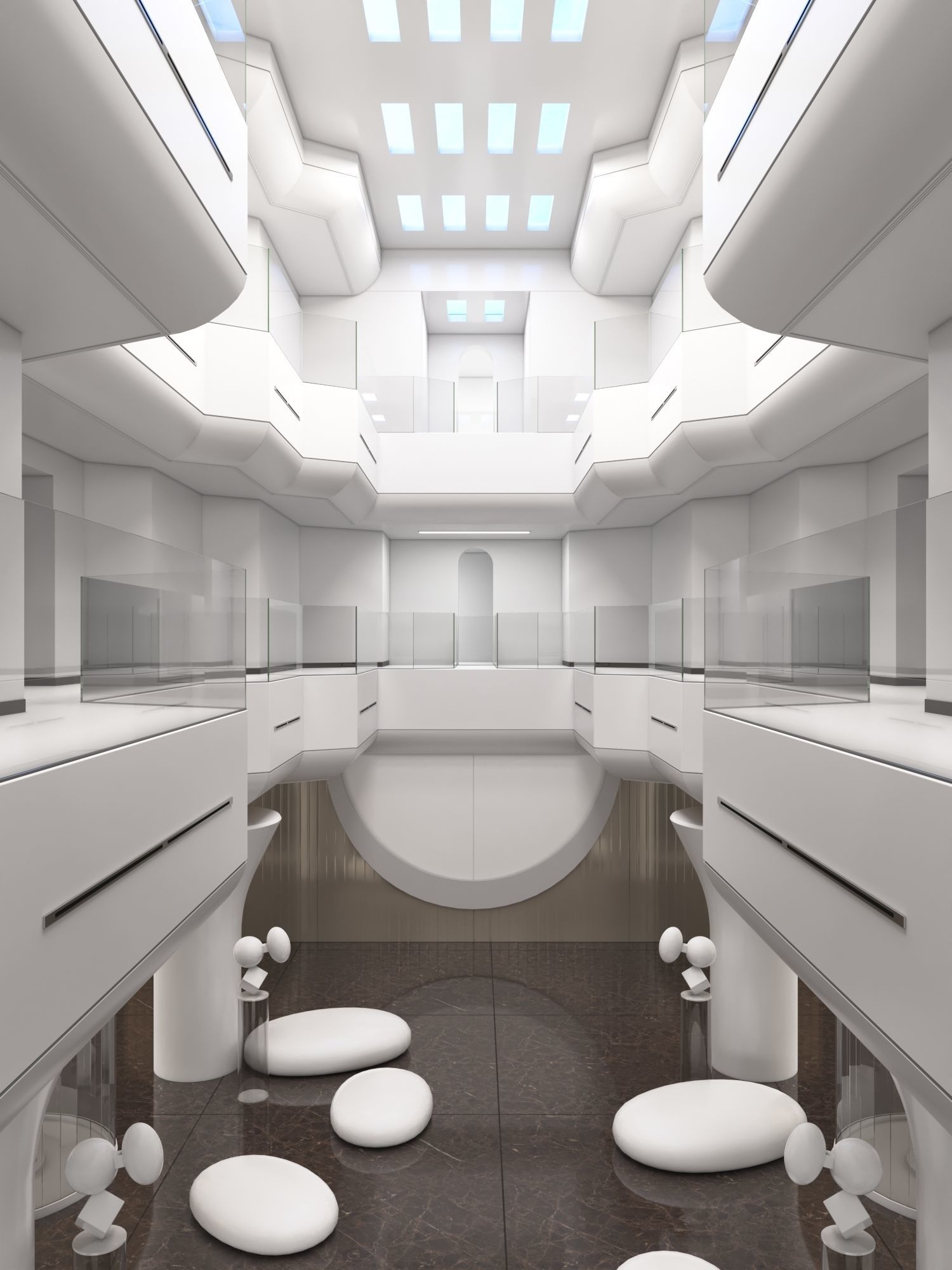 Futuristic Shopping Center 3D model | CGTrader