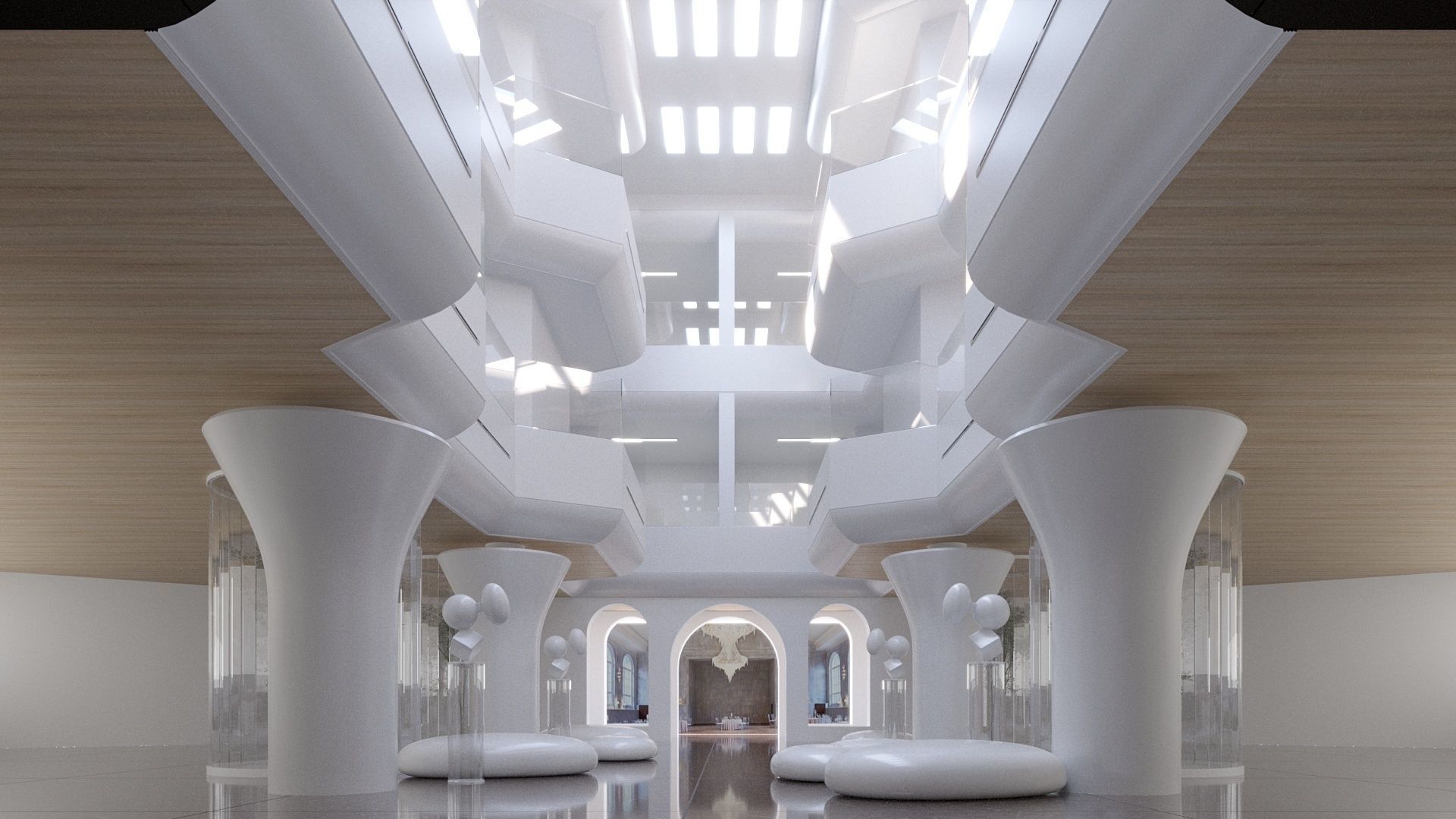 Futuristic Shopping Center 3D model | CGTrader