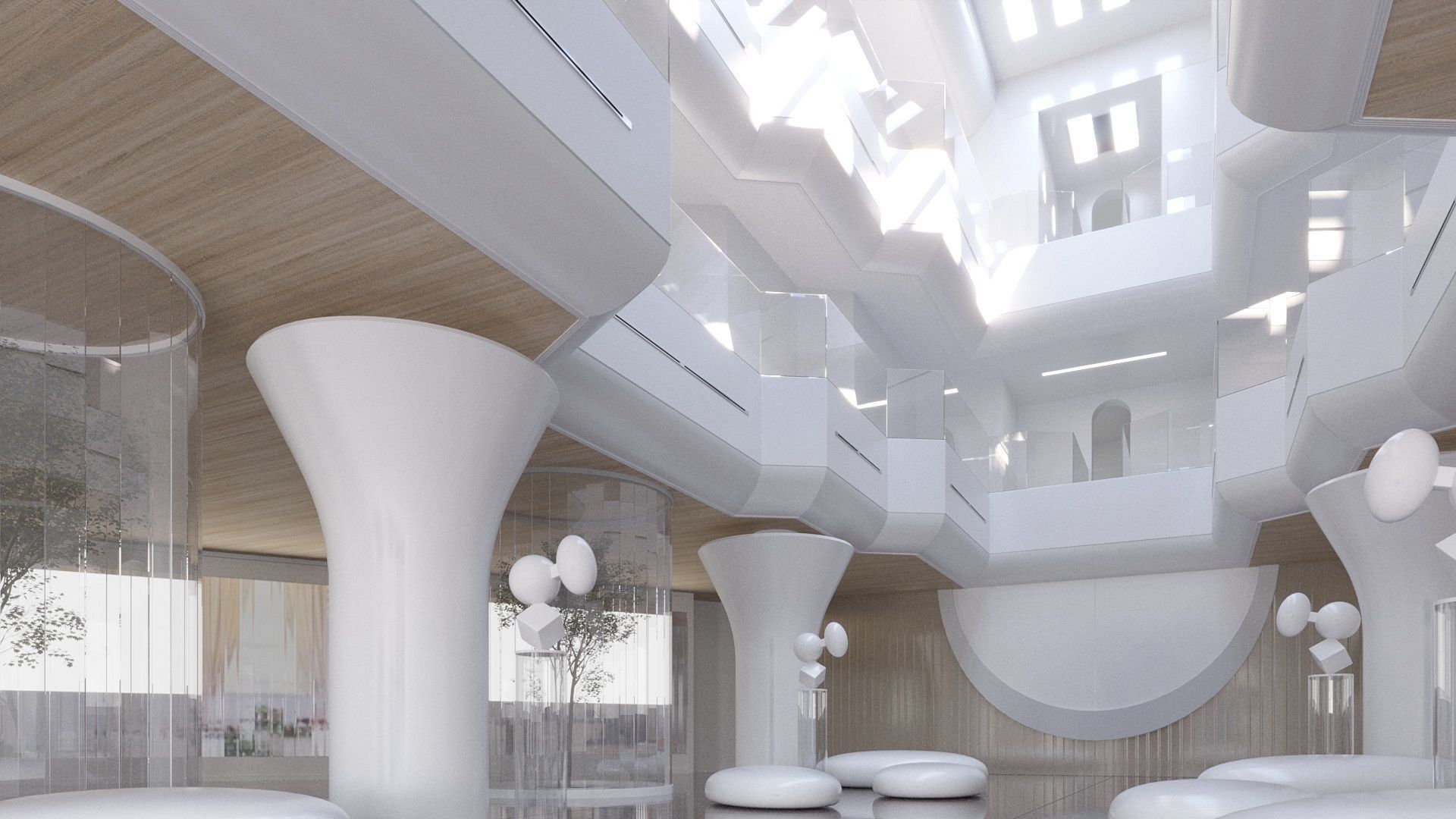 Futuristic Shopping Center 3D model | CGTrader