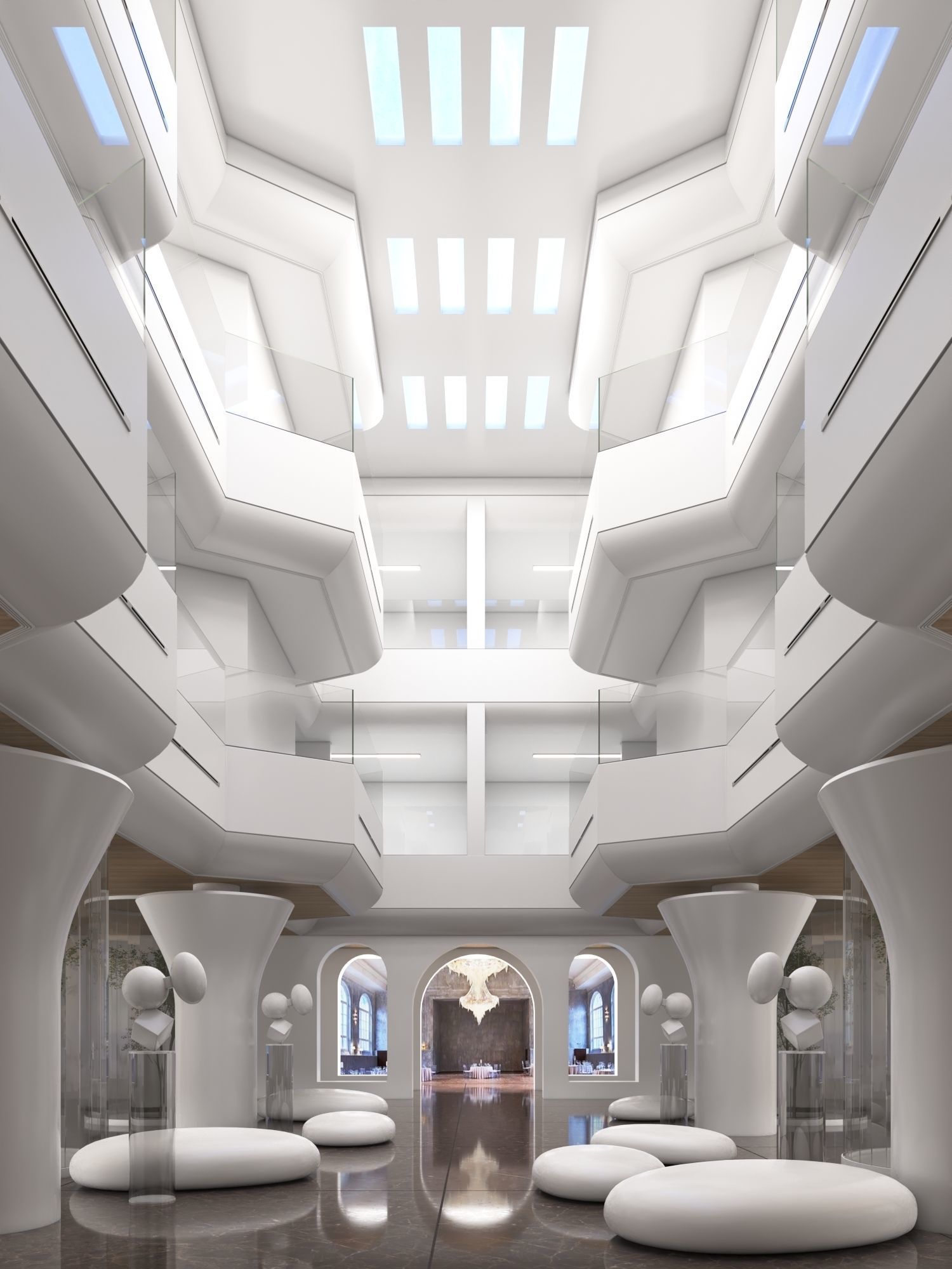 Futuristic Shopping Center 3D model | CGTrader