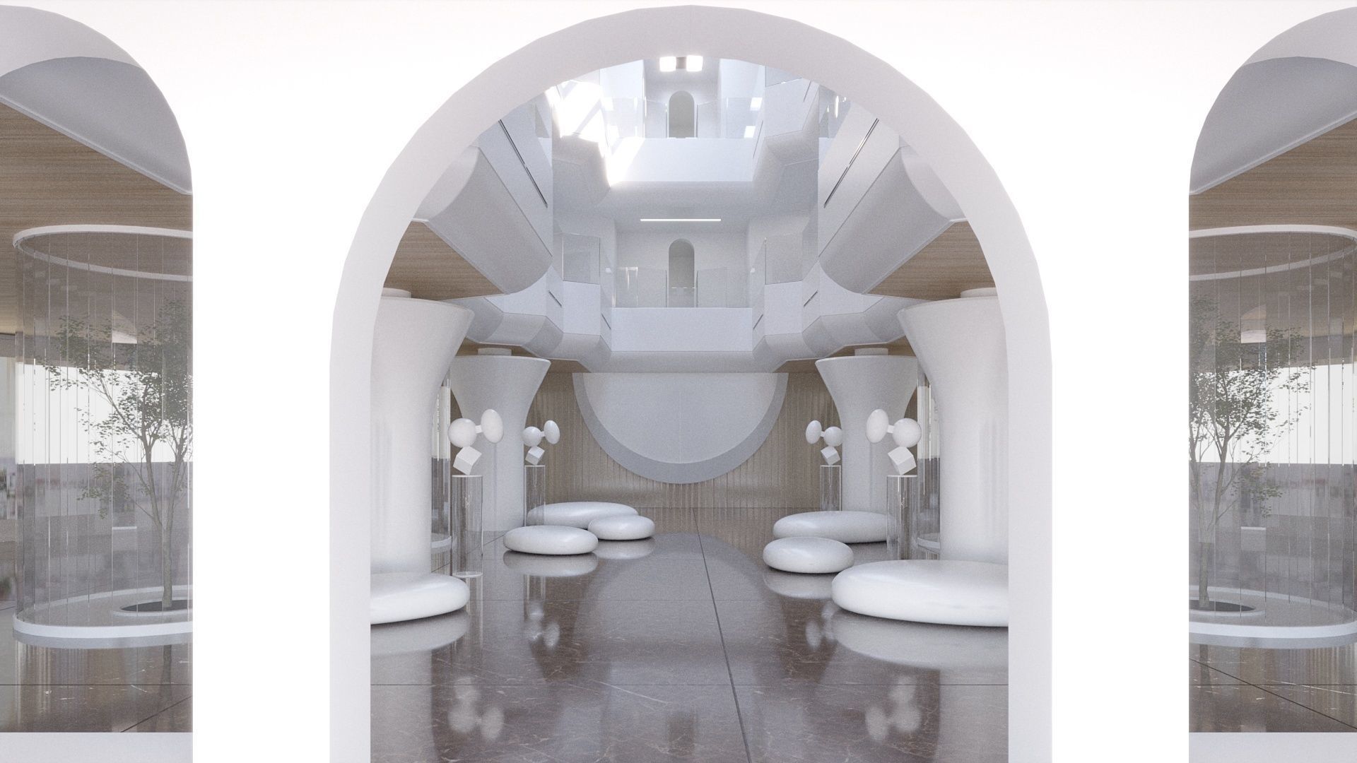 Futuristic Shopping Center 3D model | CGTrader