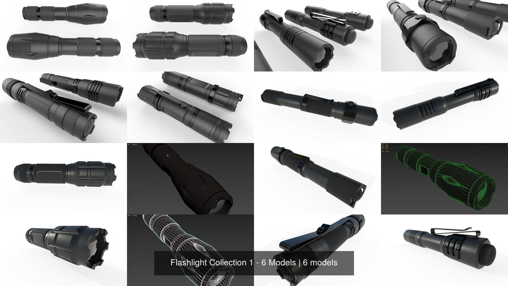 Flashlight Collection 1 - 6 Models | CGTrader