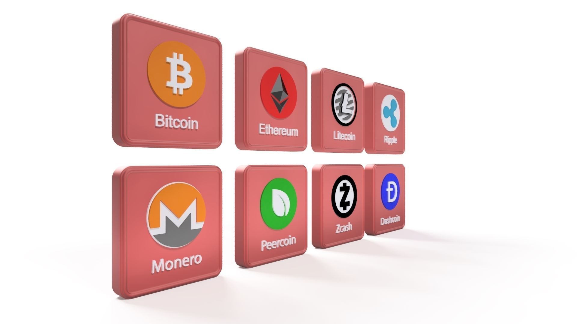 Decorative coin logo set 3D model 3D printable | CGTrader