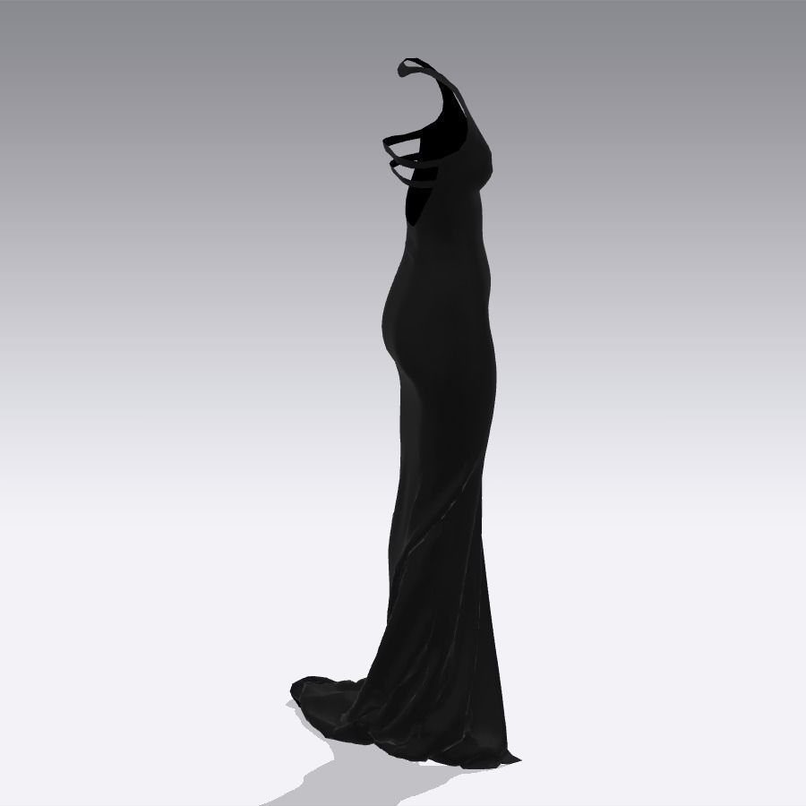 DRESS LOOK BLACK TRANSPARENT DRESS MODERN 3D model | CGTrader