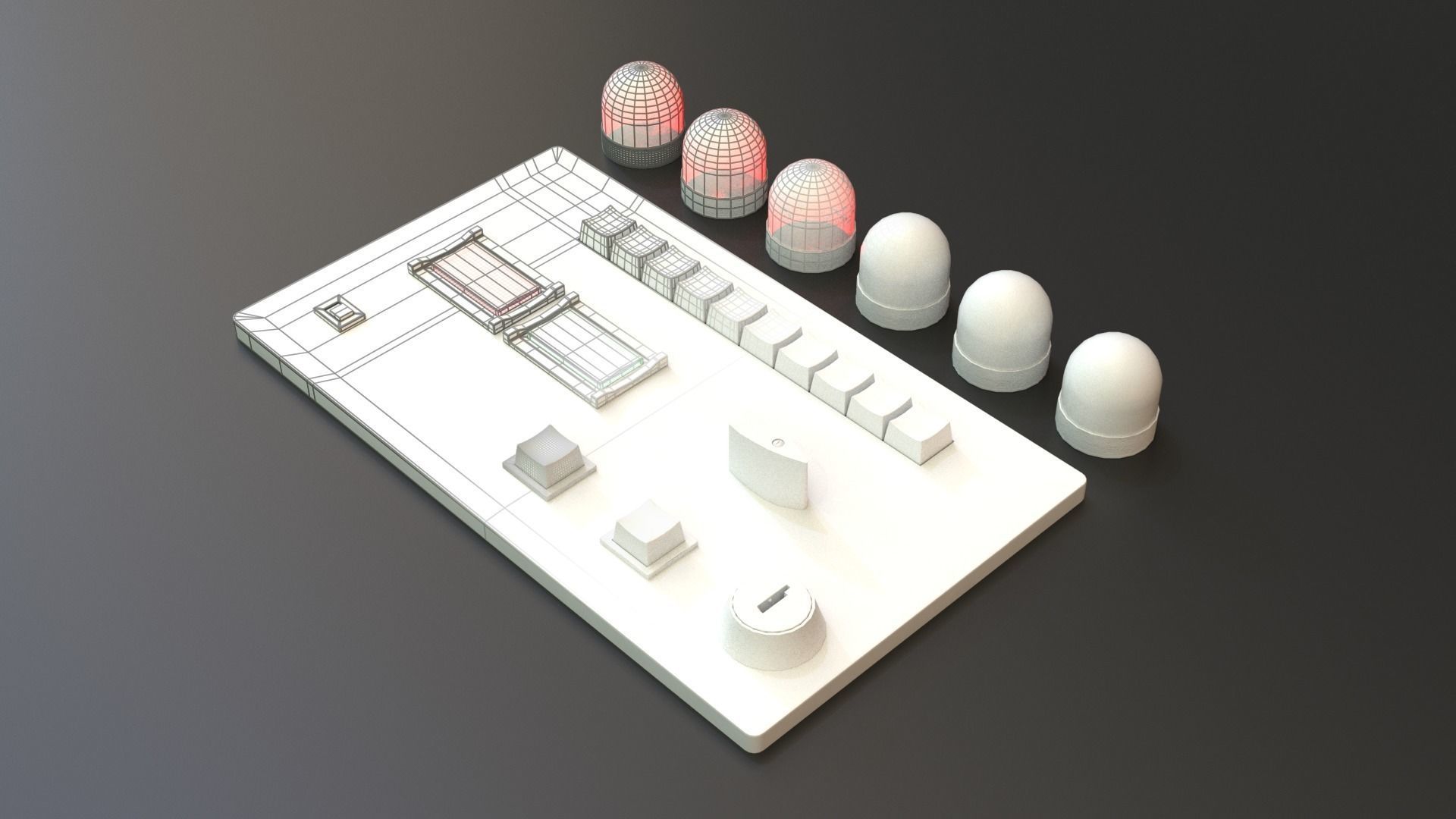 3D model Modular PUI Physical Dashboard Interface Panels VR / AR / low ...