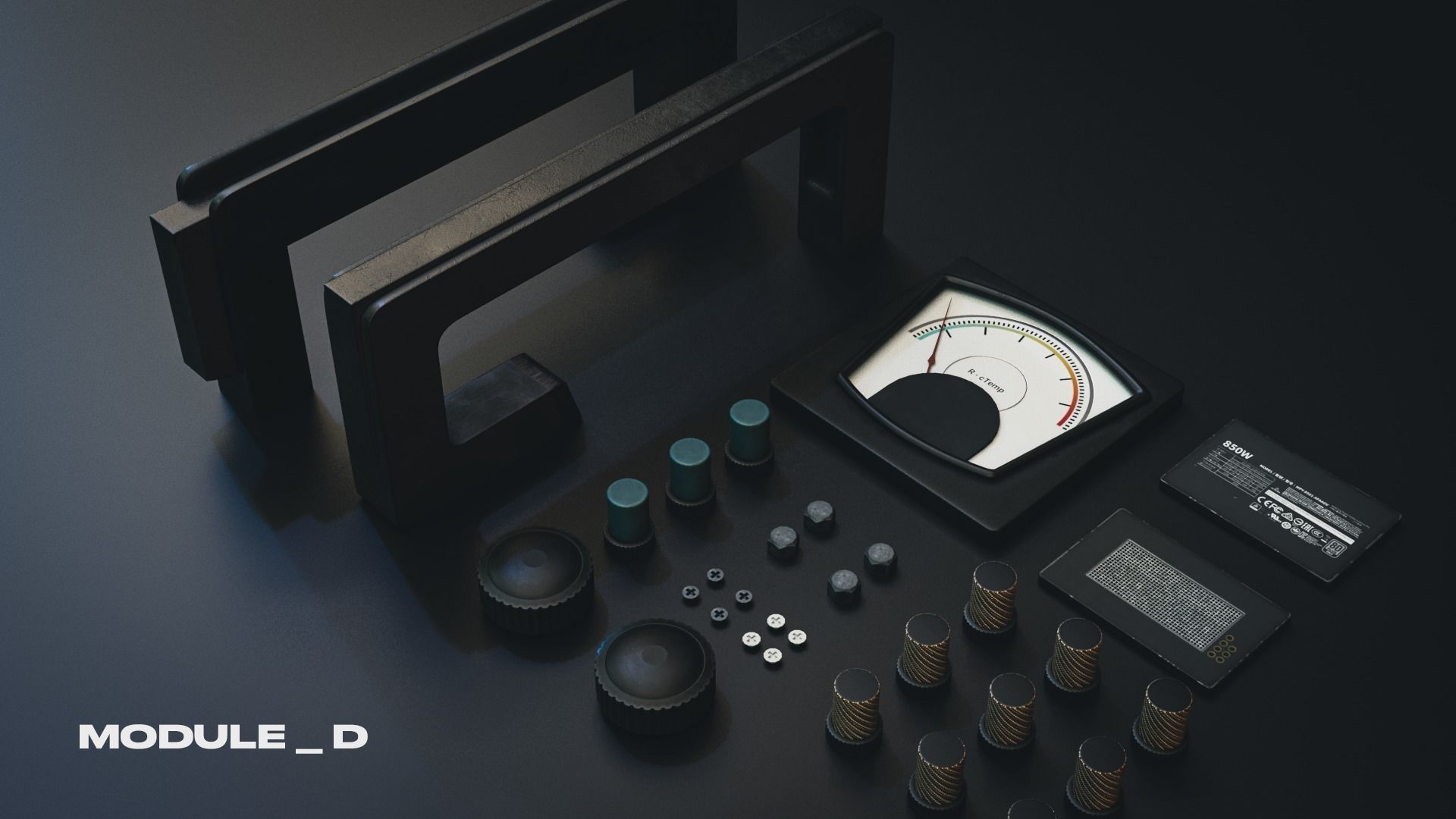 3D model Modular PUI Physical Dashboard Interface Panels VR / AR / low ...