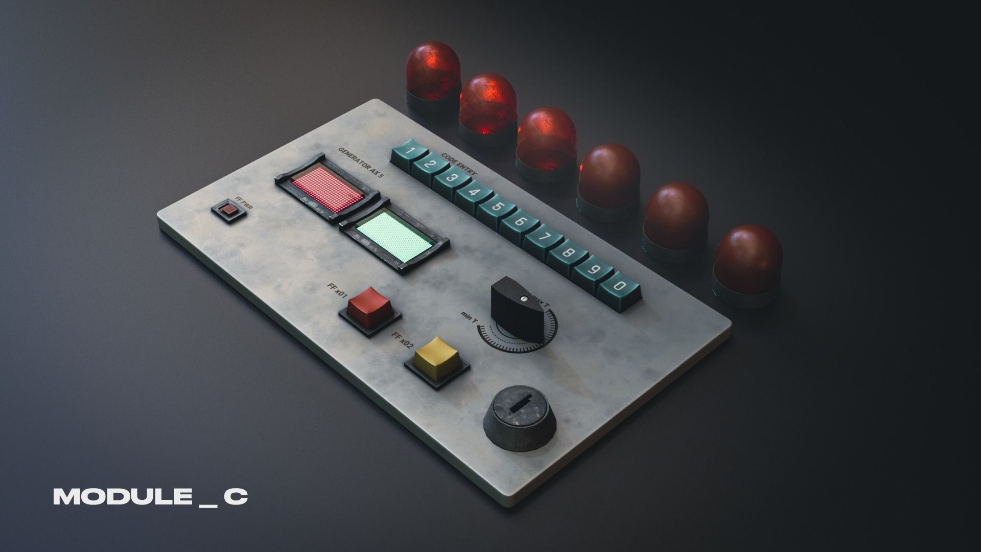 3D model Modular PUI Physical Dashboard Interface Panels VR / AR / low ...