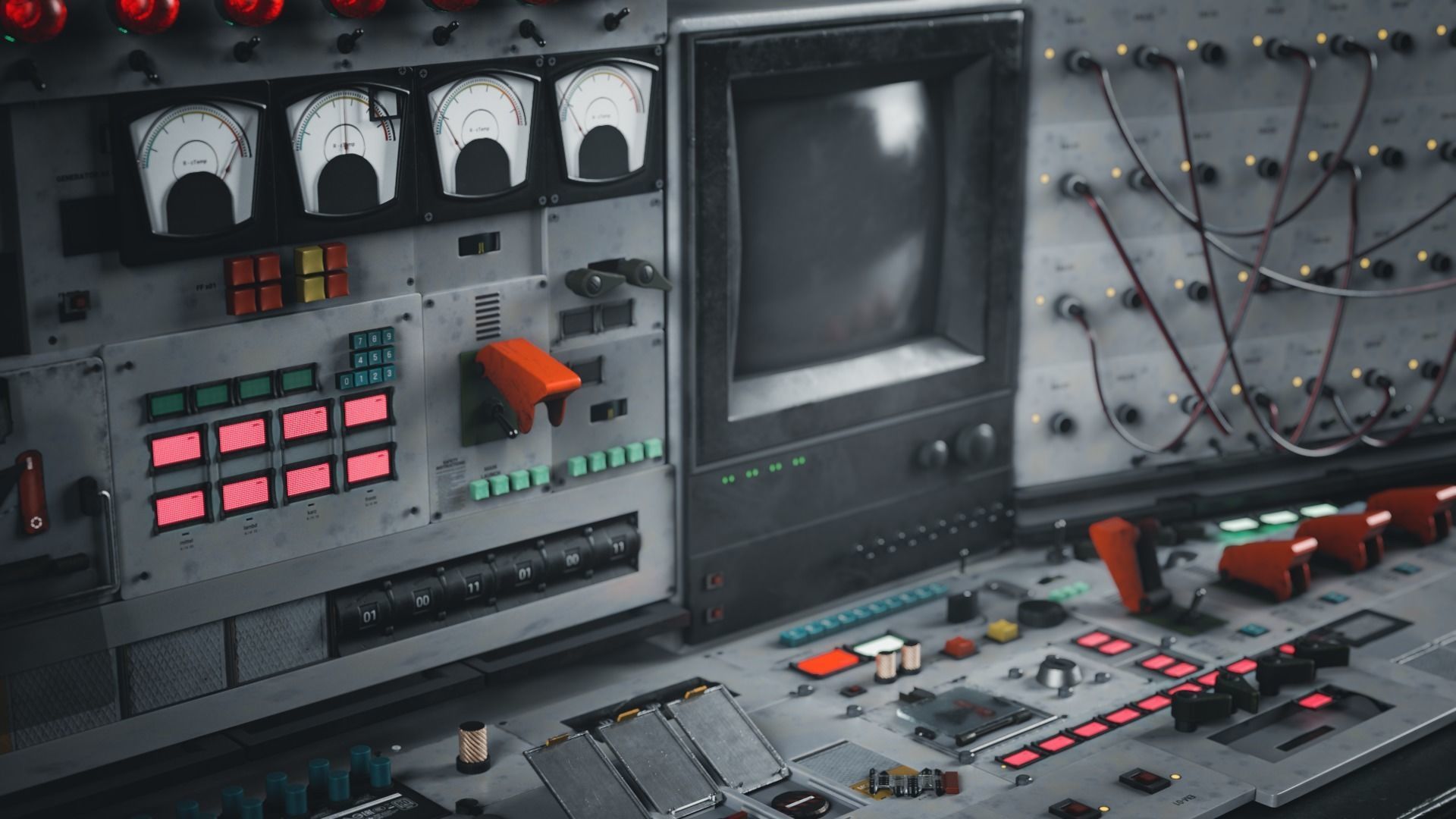 3D model Modular PUI Physical Dashboard Interface Panels VR / AR / low ...