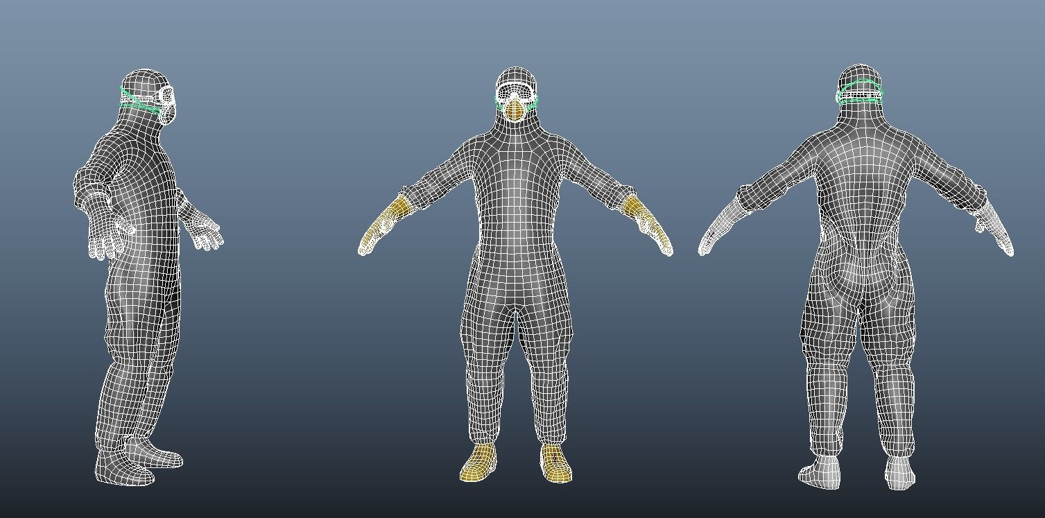 3D model The Scientist - Low poly PBR Hazard Suit Rigged Animated VR ...