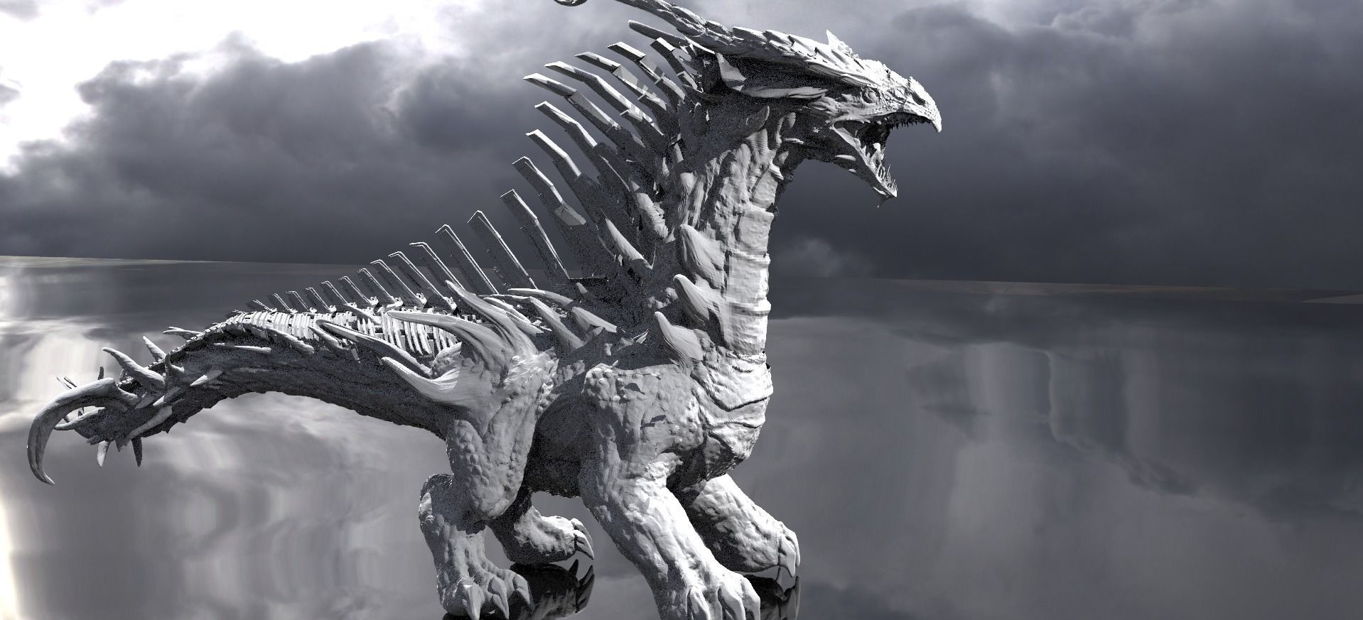 Cyborg Lizard dragon With Cyborg Tiled Textures 3D model | CGTrader