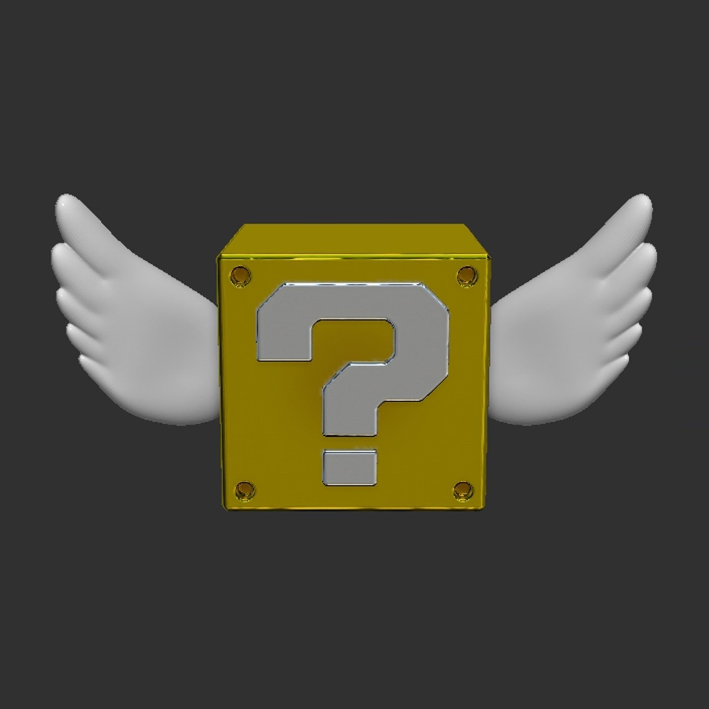 Flying Question Block 3D model 3D printable | CGTrader