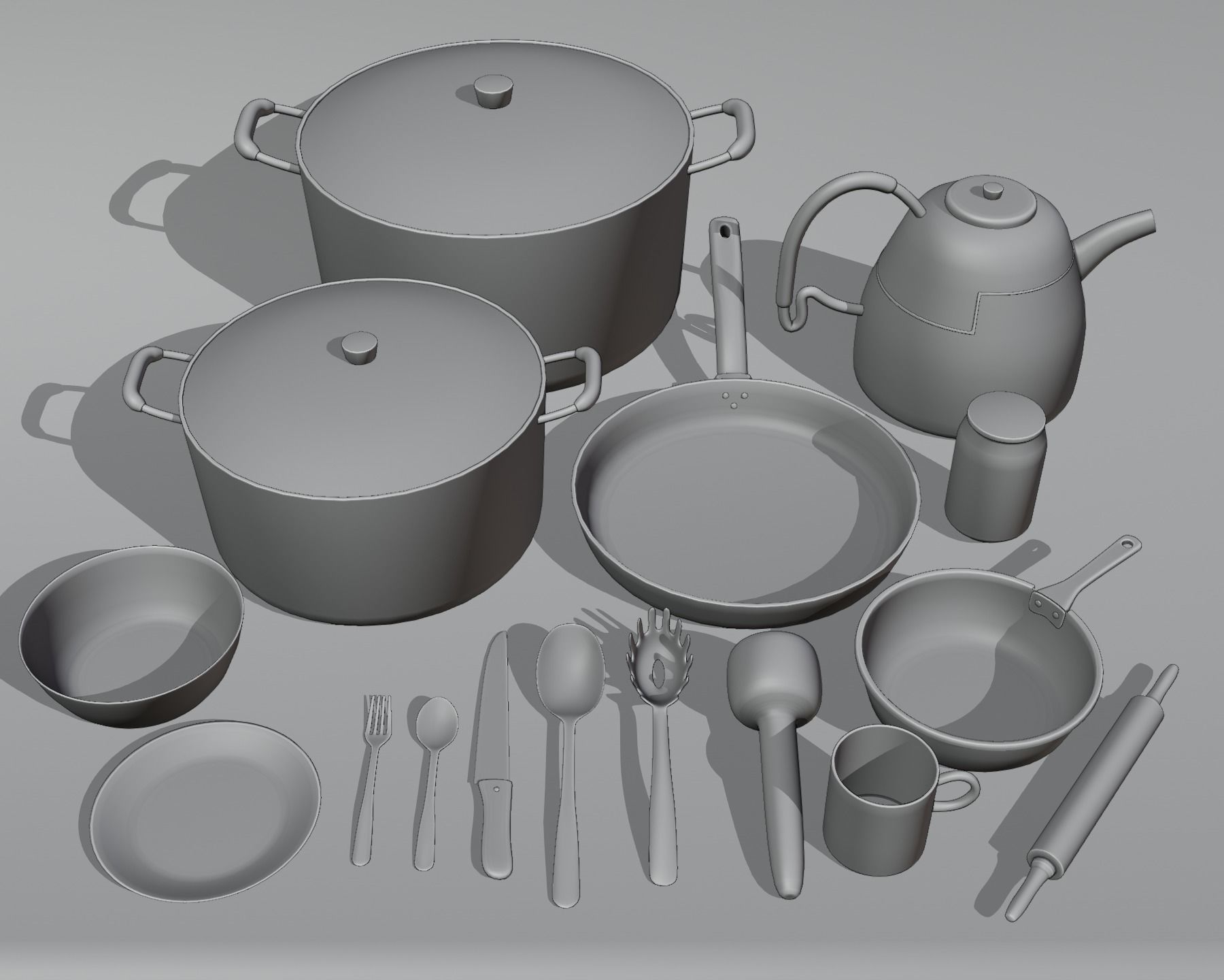 3D model Everyday Kitchen Utensils VR / AR / low-poly | CGTrader