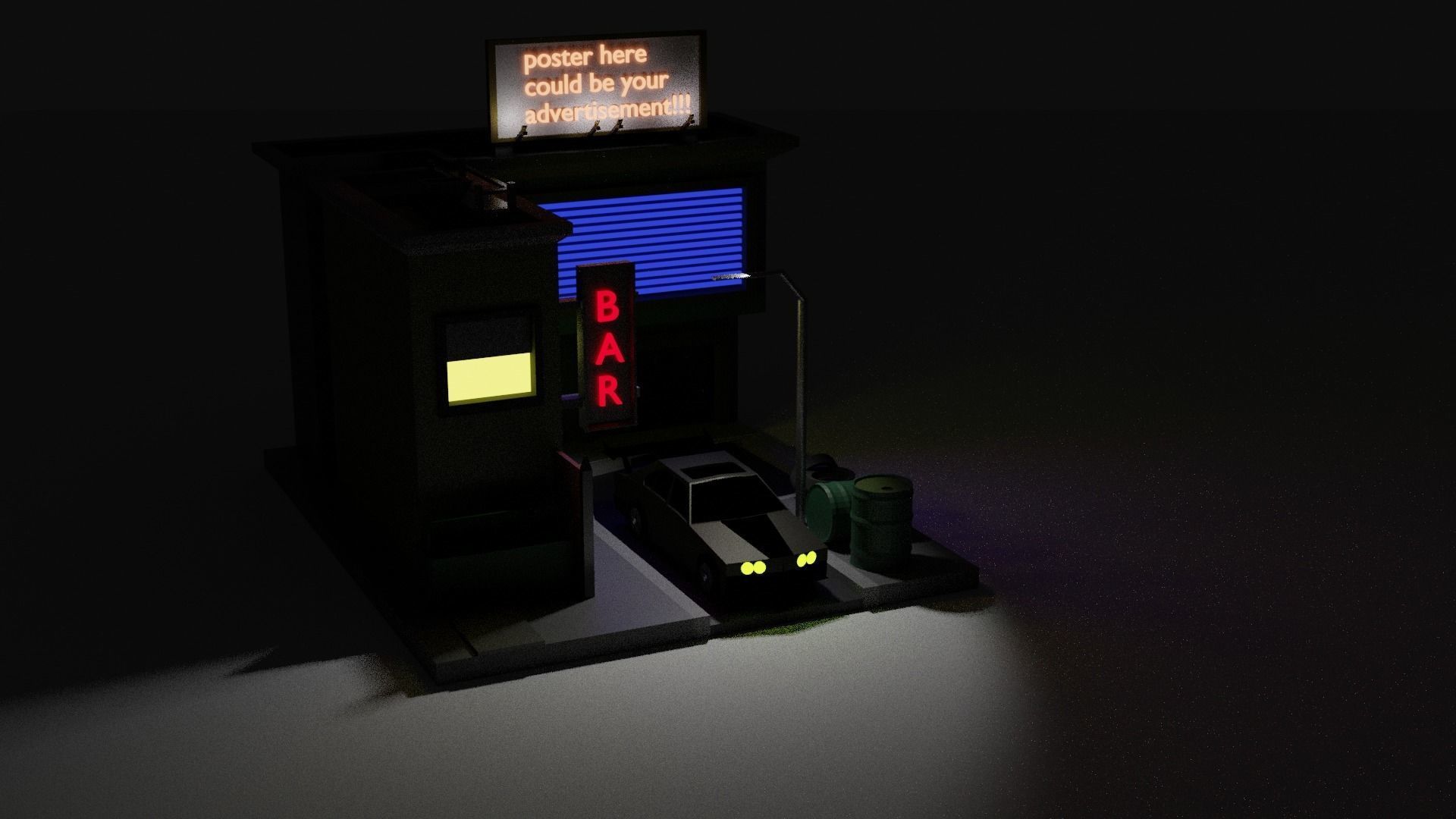 3D model a scene in the style of the 90s VR / AR / low-poly | CGTrader