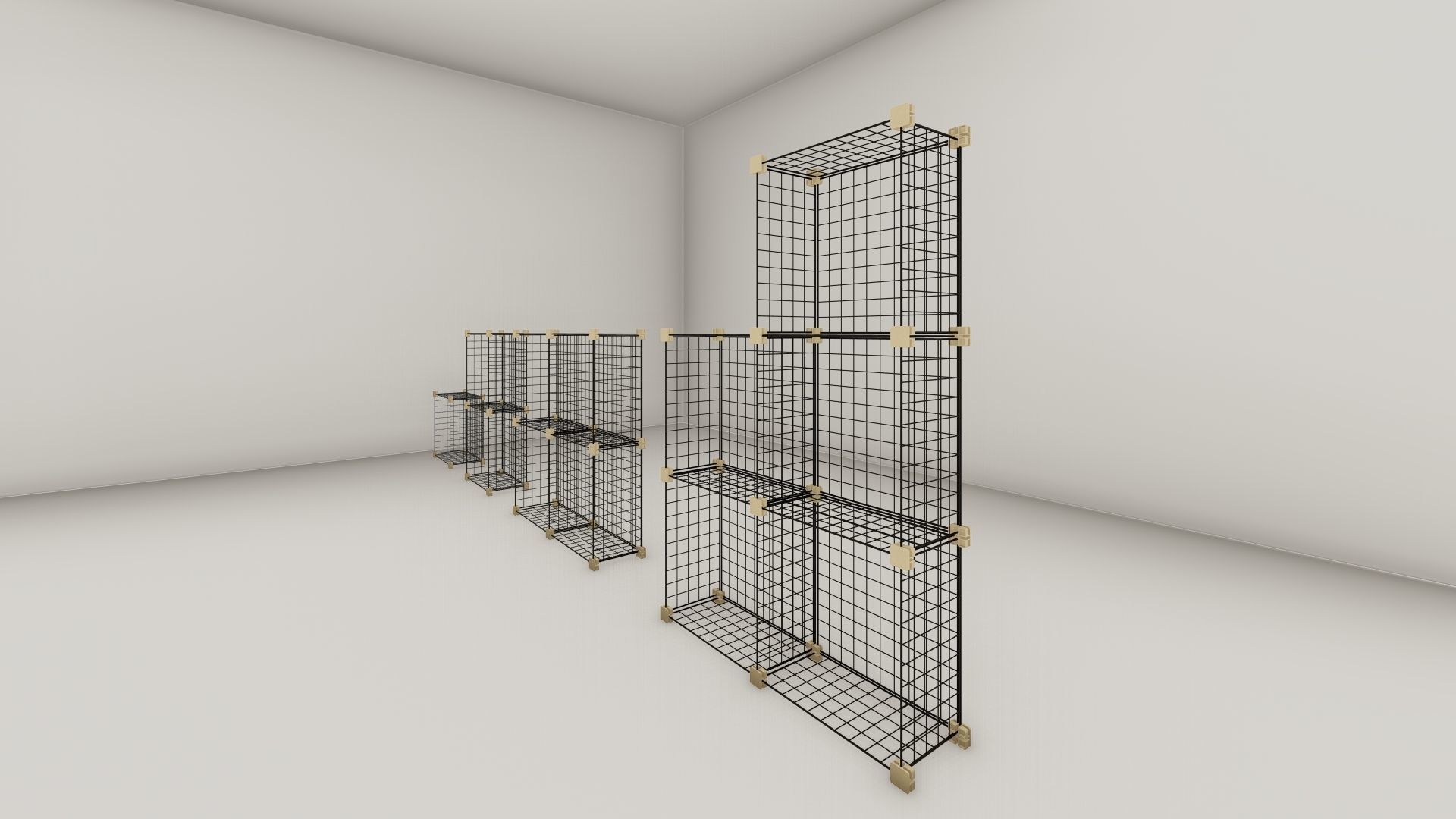 shelf set of wire baskets free 3D model | CGTrader