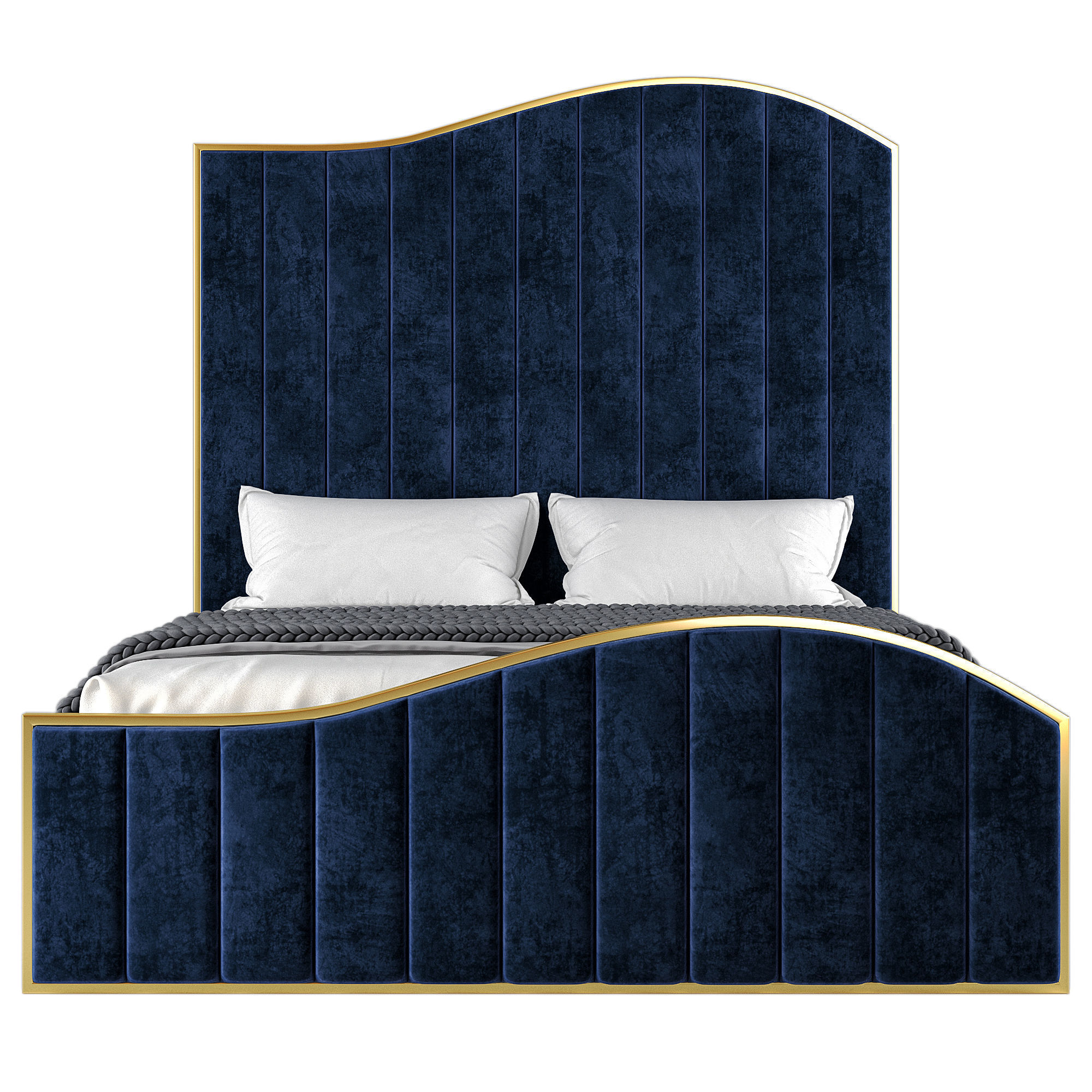 Jolie Velvet Bed 3D model | CGTrader