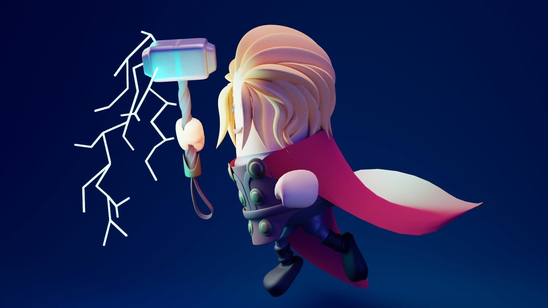 cutethor avengers character thor free VR / AR / low-poly 3D model ...