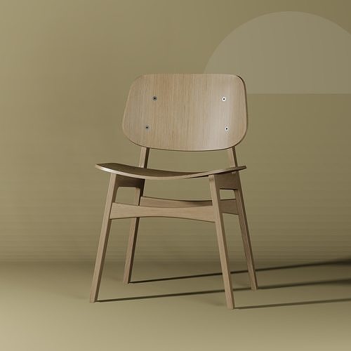 Soborg Wood Base Chair - Fredericia 3D model | CGTrader