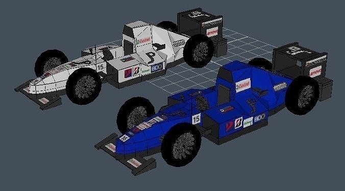 JD Motors Formula 1 two-color free 3D model rigged | CGTrader