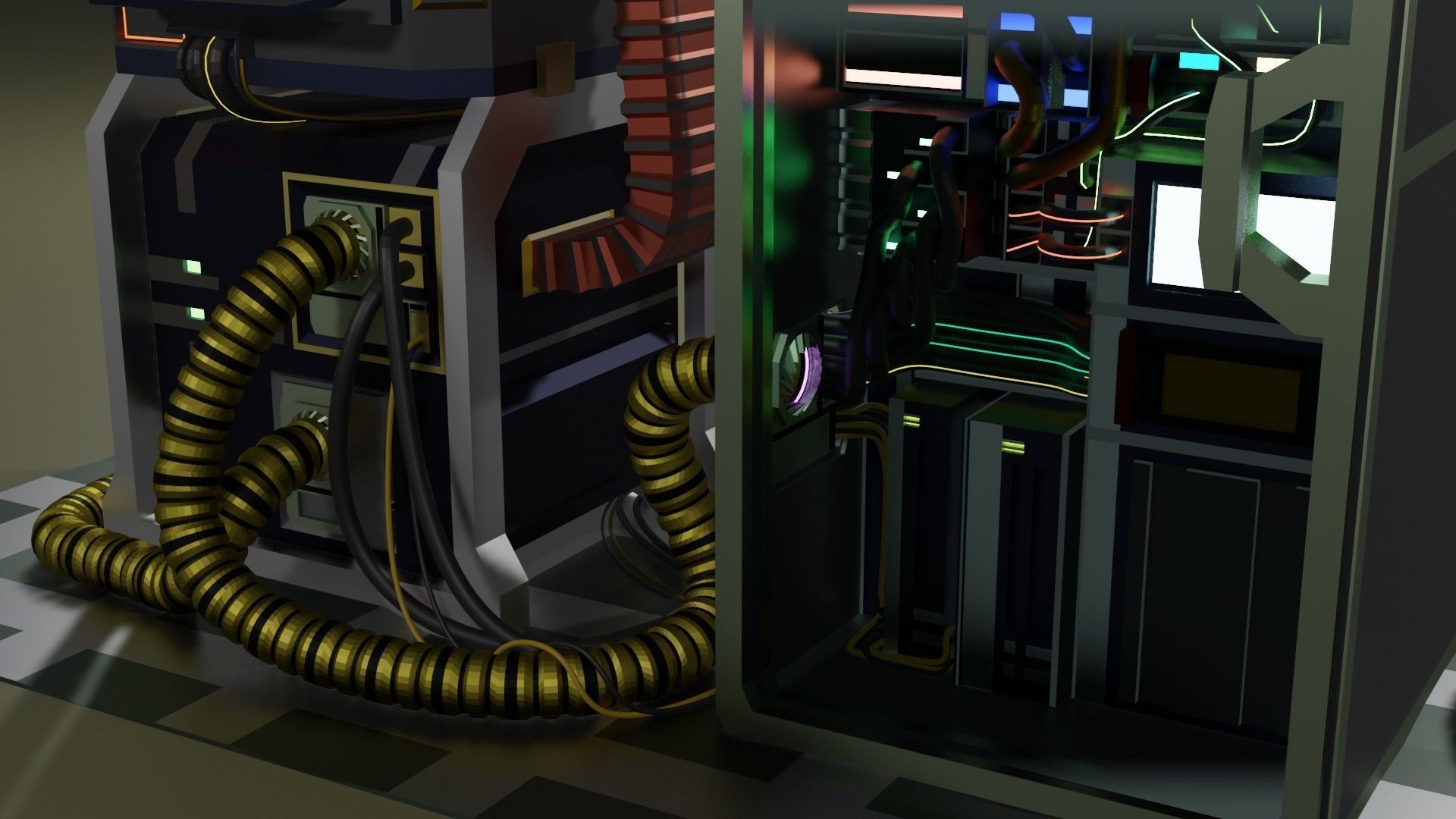 server three computer servers 3D model | CGTrader