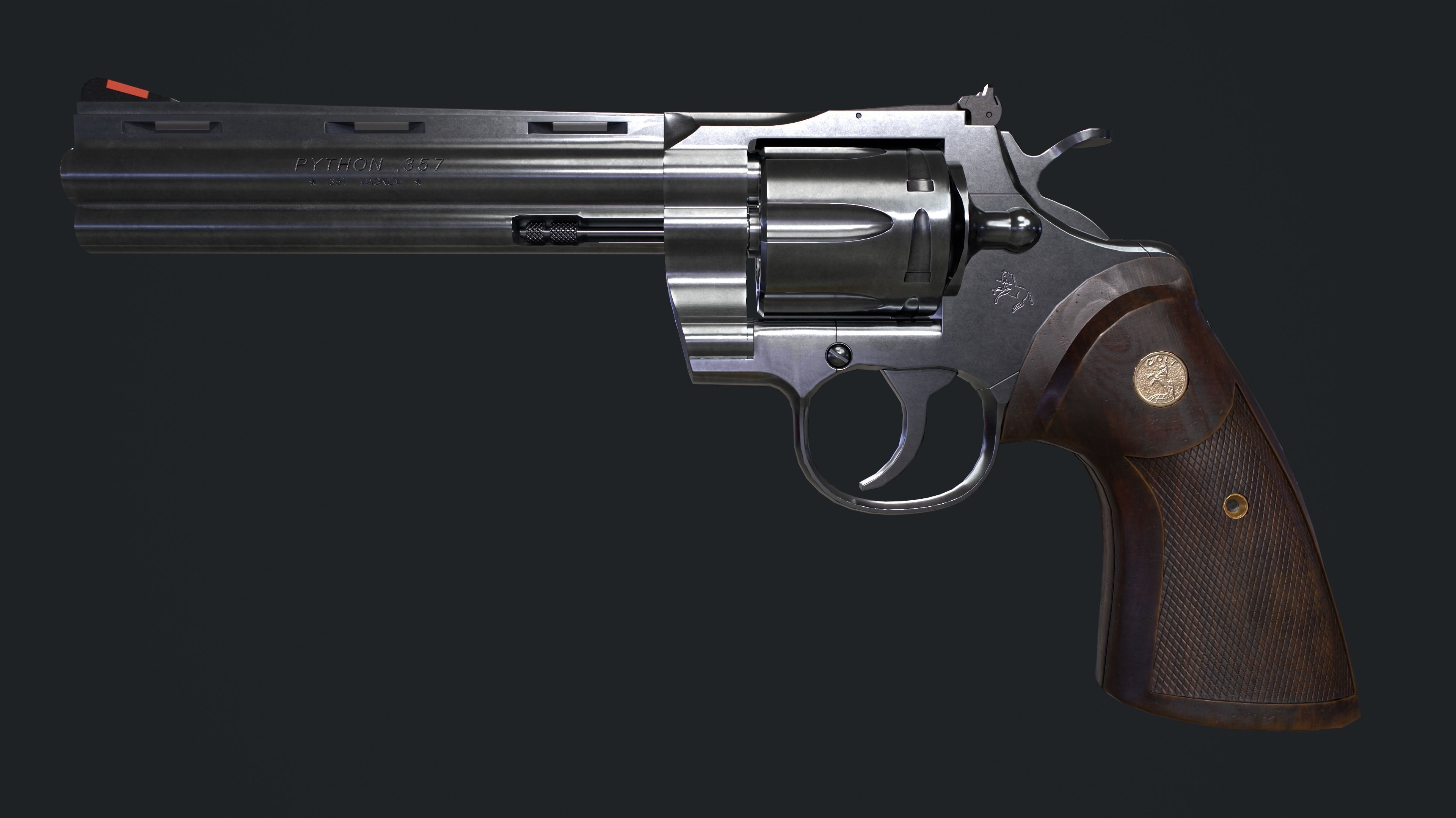 3D model Colt Python 357 with Ammo Box and Bullets VR / AR / low-poly ...