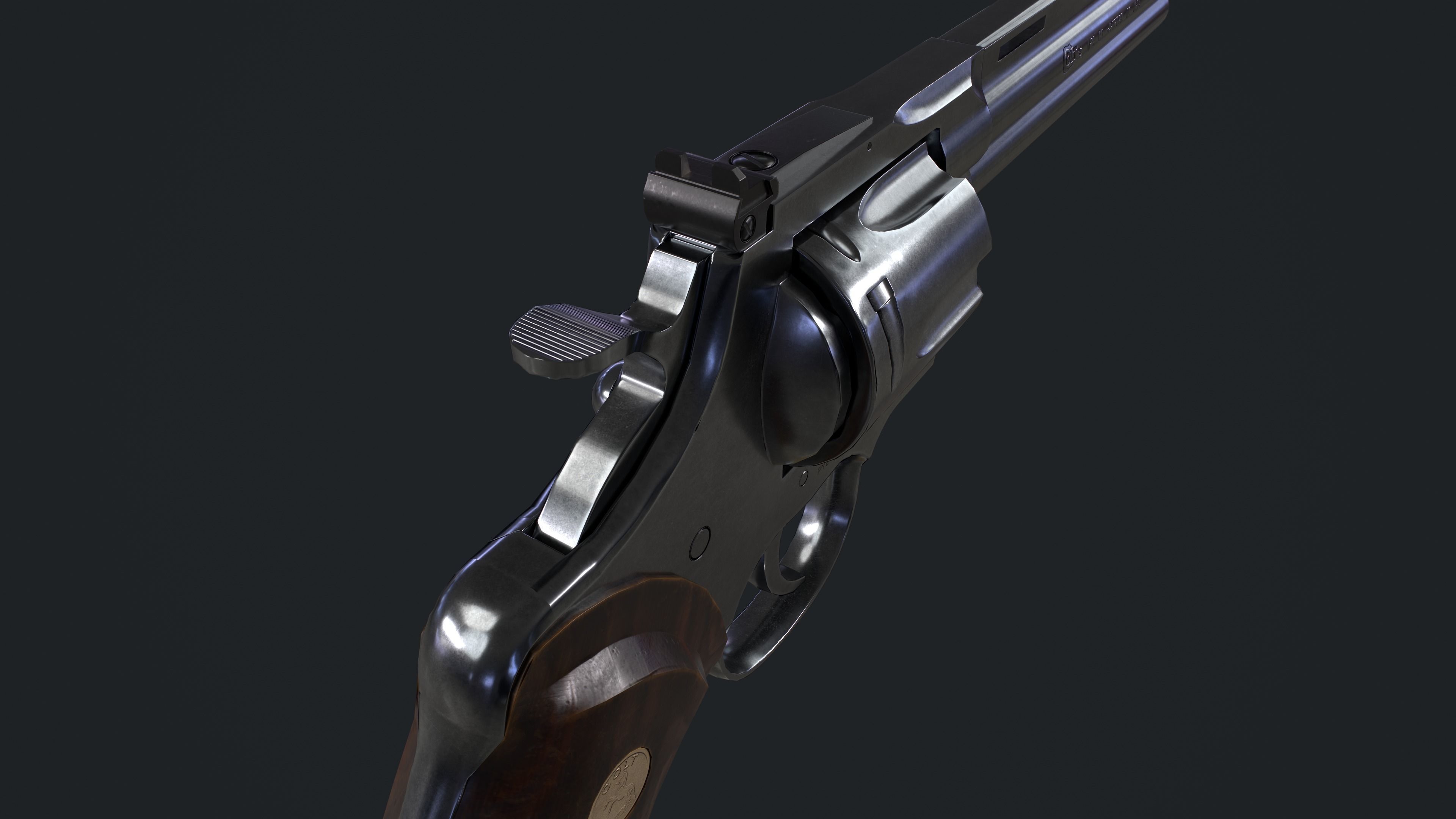 3D model Colt Python 357 with Ammo Box and Bullets VR / AR / low-poly ...