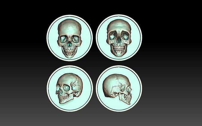 scull three skulls 3D model 3D printable | CGTrader